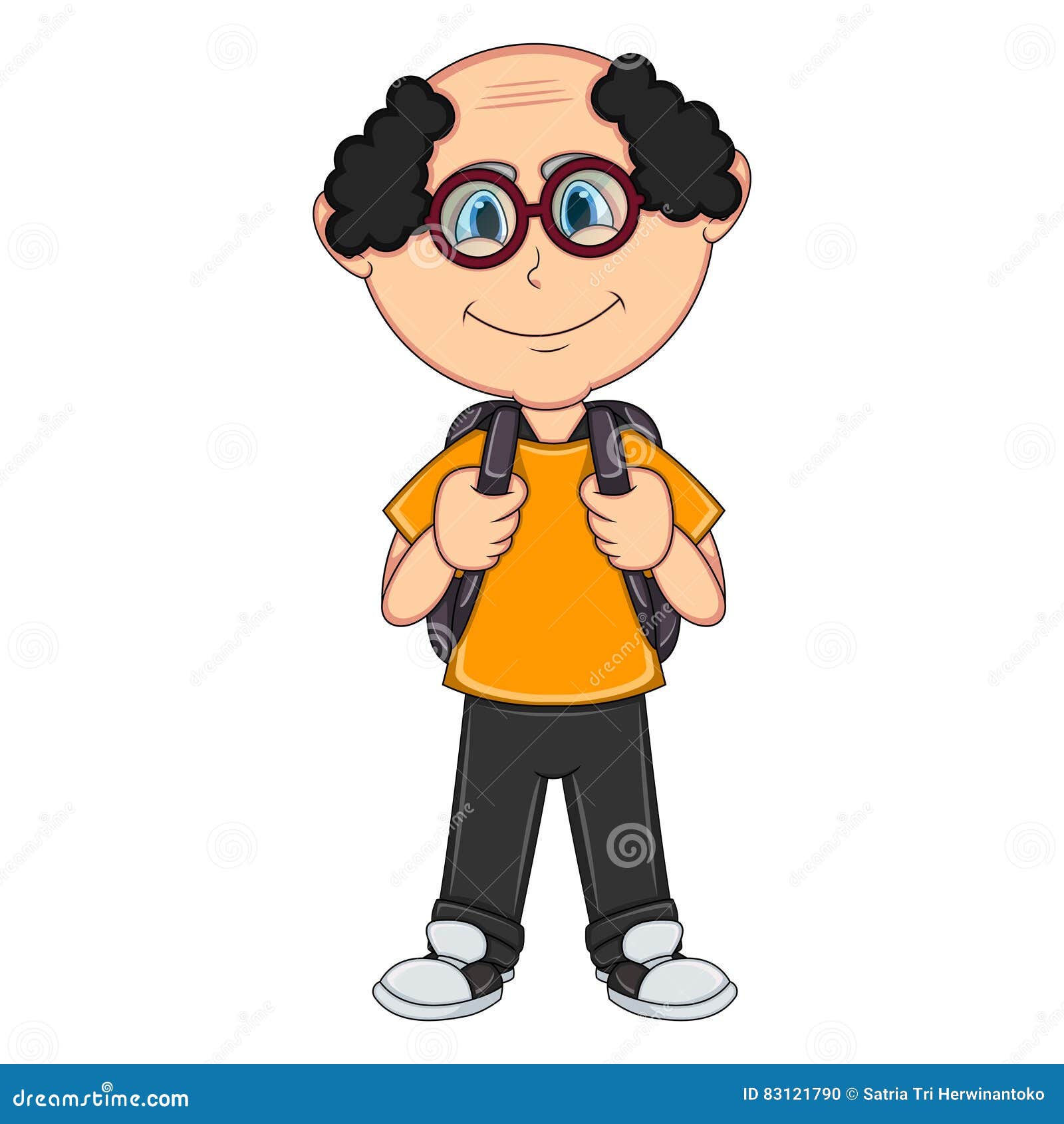 Old Man Carrying a Backpack Cartoon Stock Vector - Illustration of ...