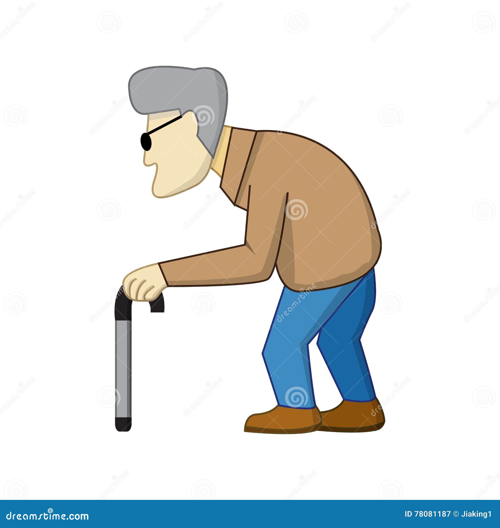 Old Man In Cartoon Style With Shadow | CartoonDealer.com #78081187