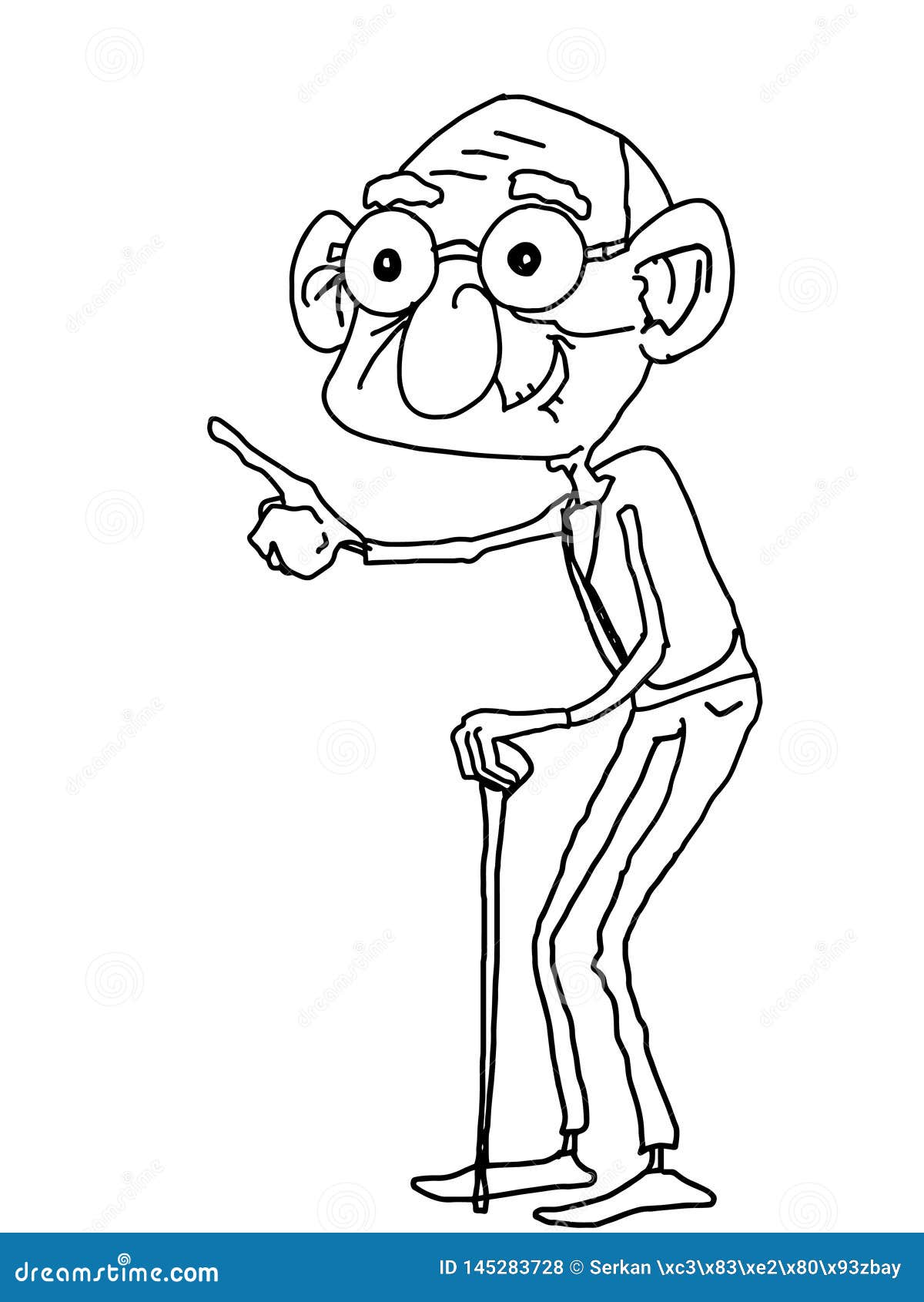 Old Man Characters Cartoon Illustration Speech Bubble White Background ...