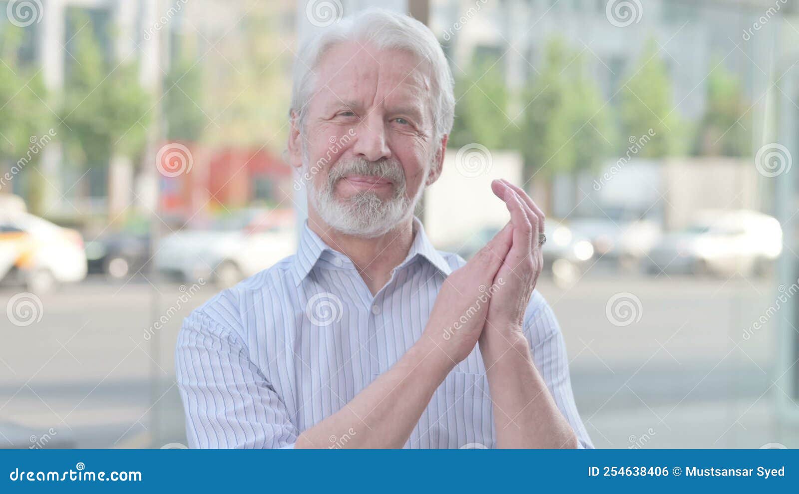 Old Man Clapping in Appreciation Outdoor Stock Footage - Video of ...