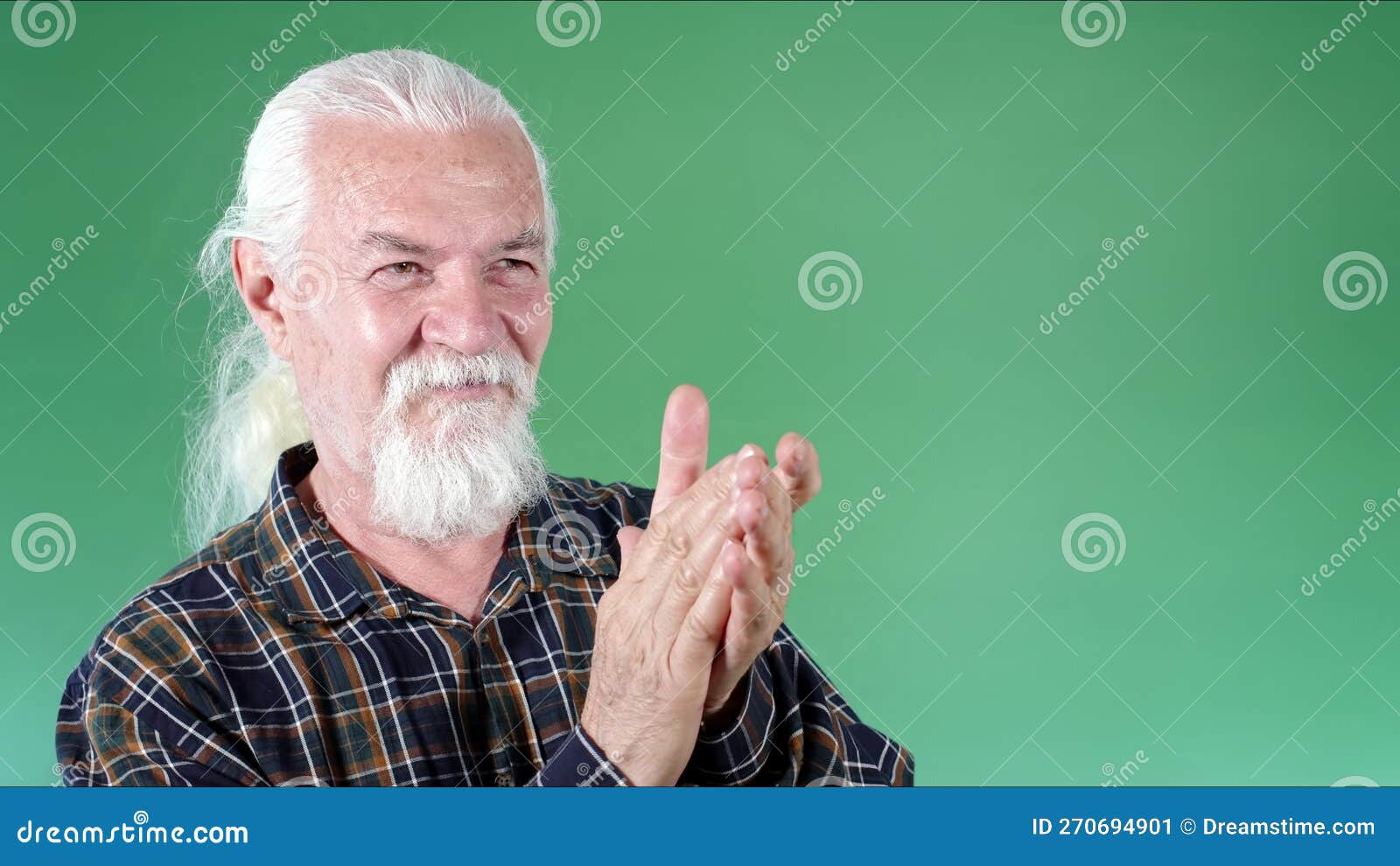 The Old Man is Clappping His Hands Stock Image - Image of horizontal ...