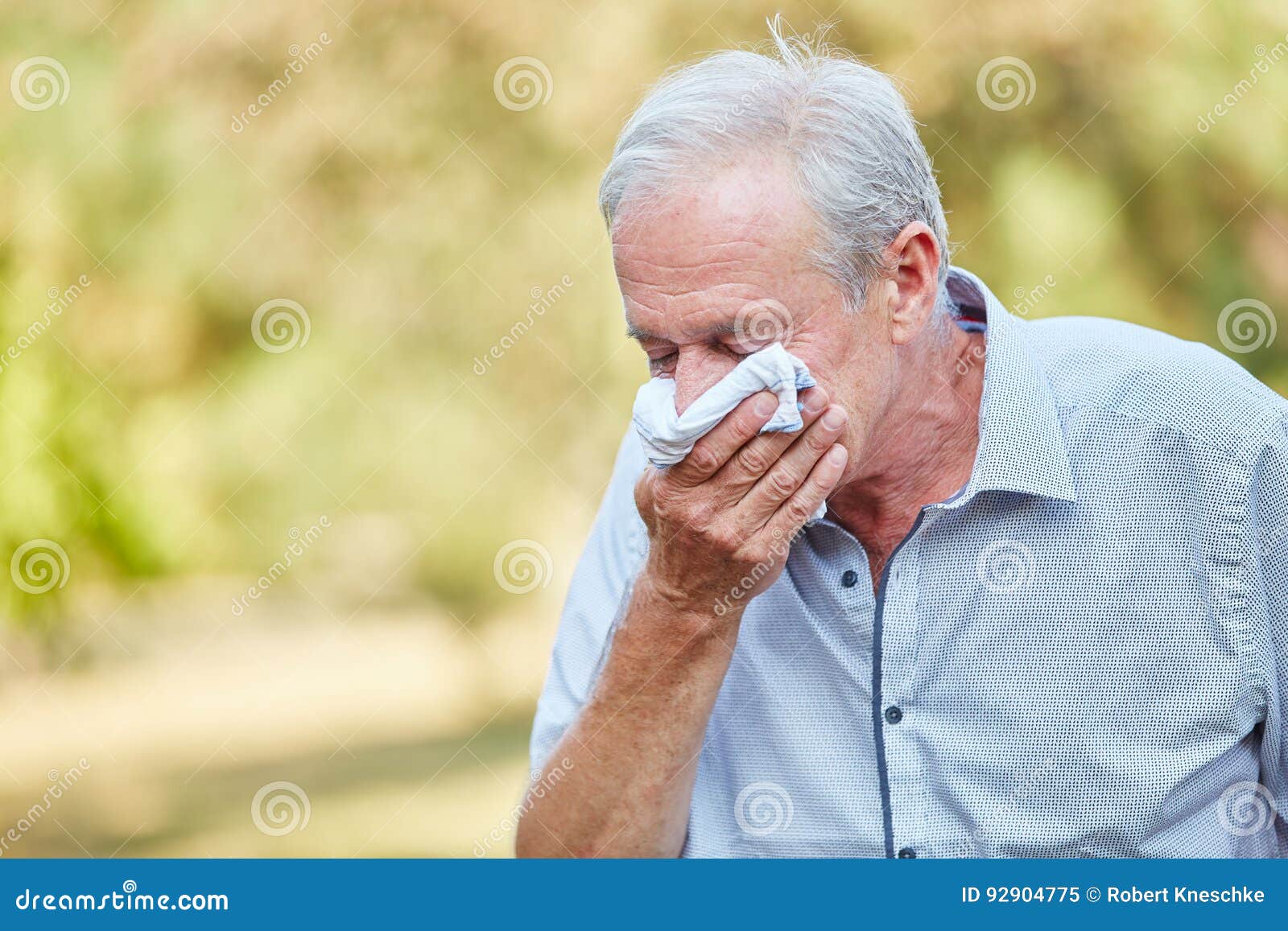 Old man with a cold stock image. Image of problem, disease - 92904775