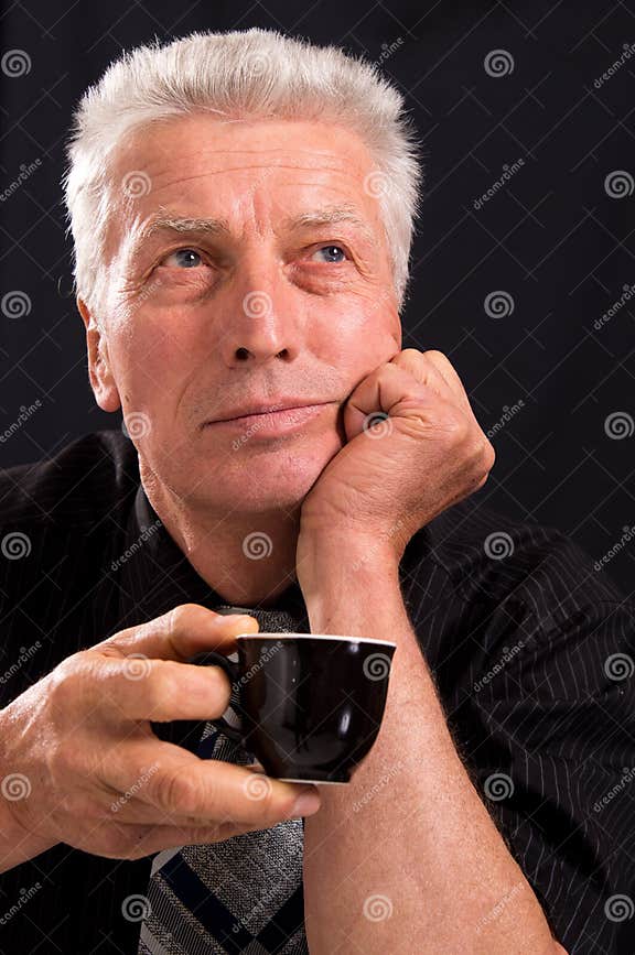 Old man with cup stock photo. Image of person, smart - 21968574