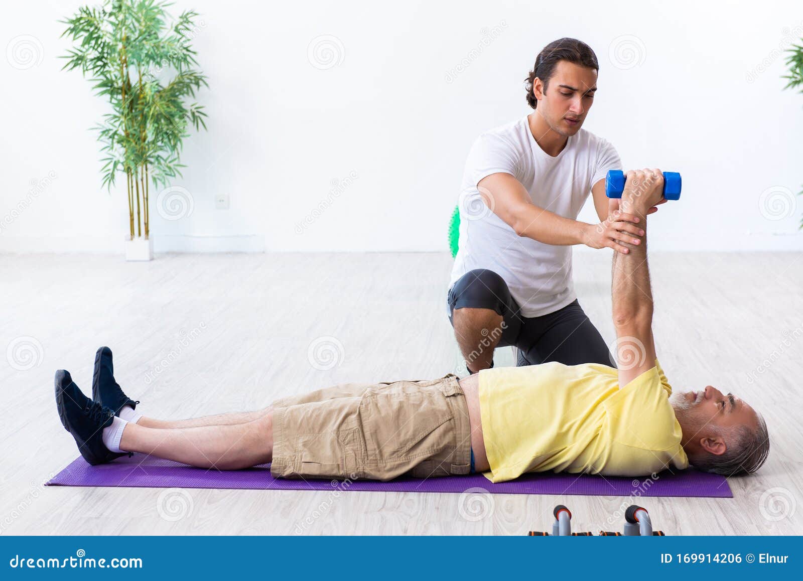 Old Man Doing Exercises Indoors Stock Photo - Image of athletic ...