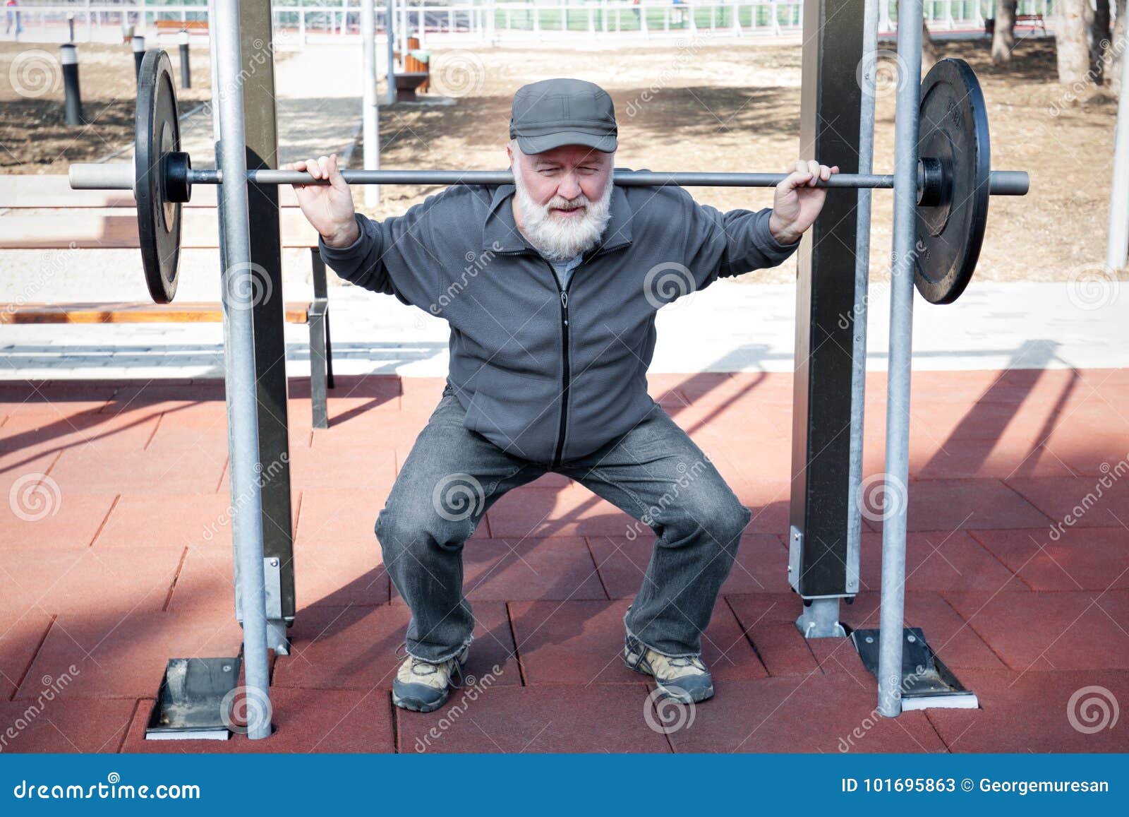 Old man doing fitness stock image. Image of people, elder - 101695863