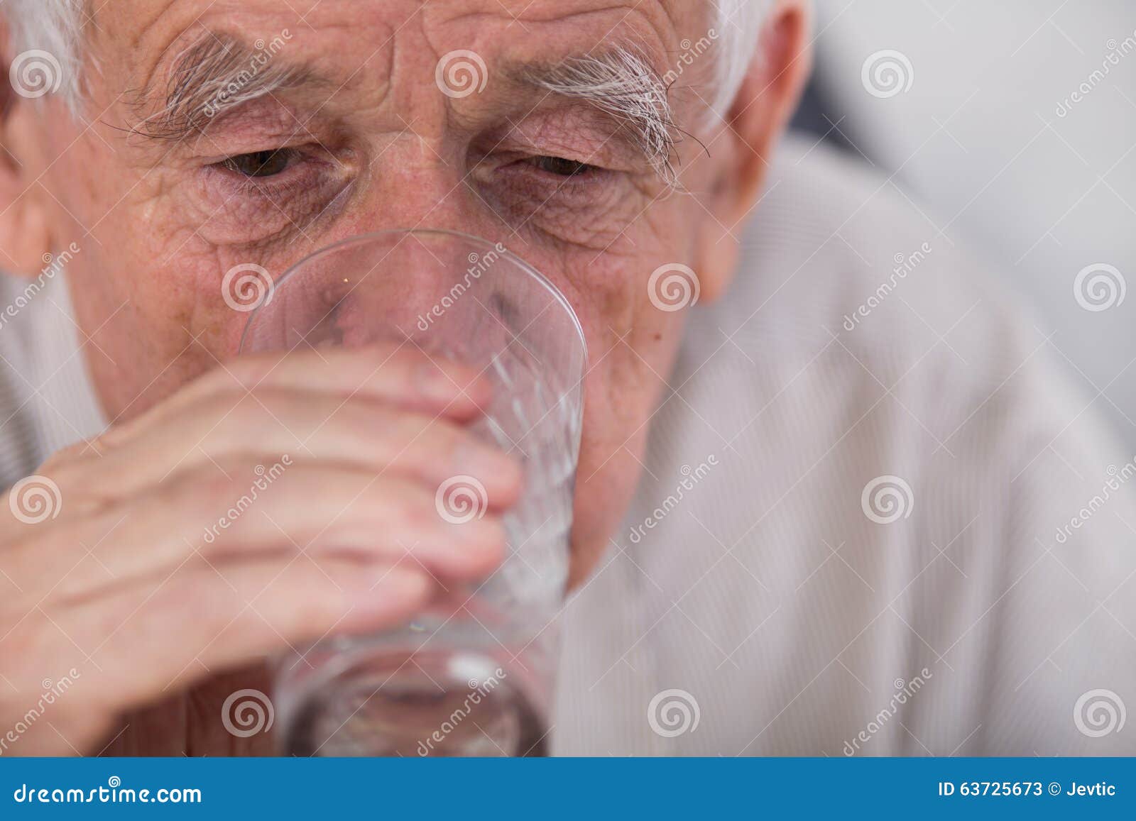 Old man drinking water stock image. Image of aged, healthcare - 63725673