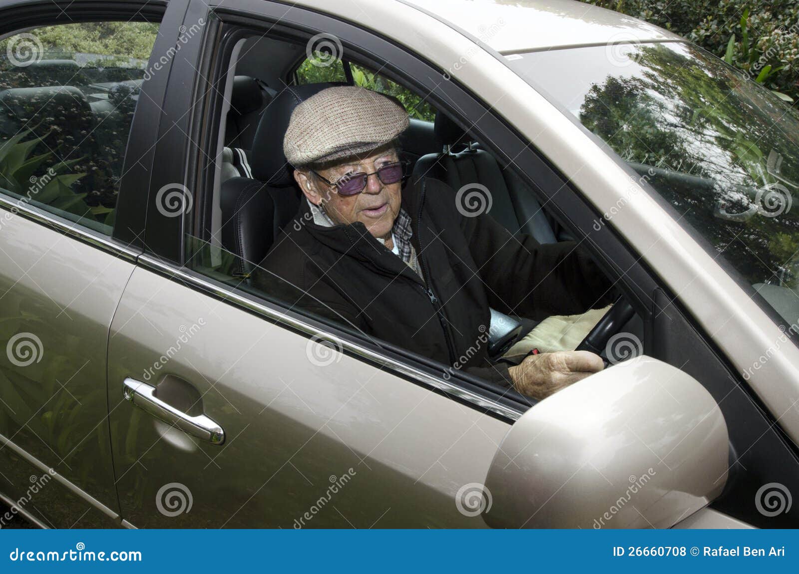 Old man driving a car stock photo. Image of driver, person - 26660708