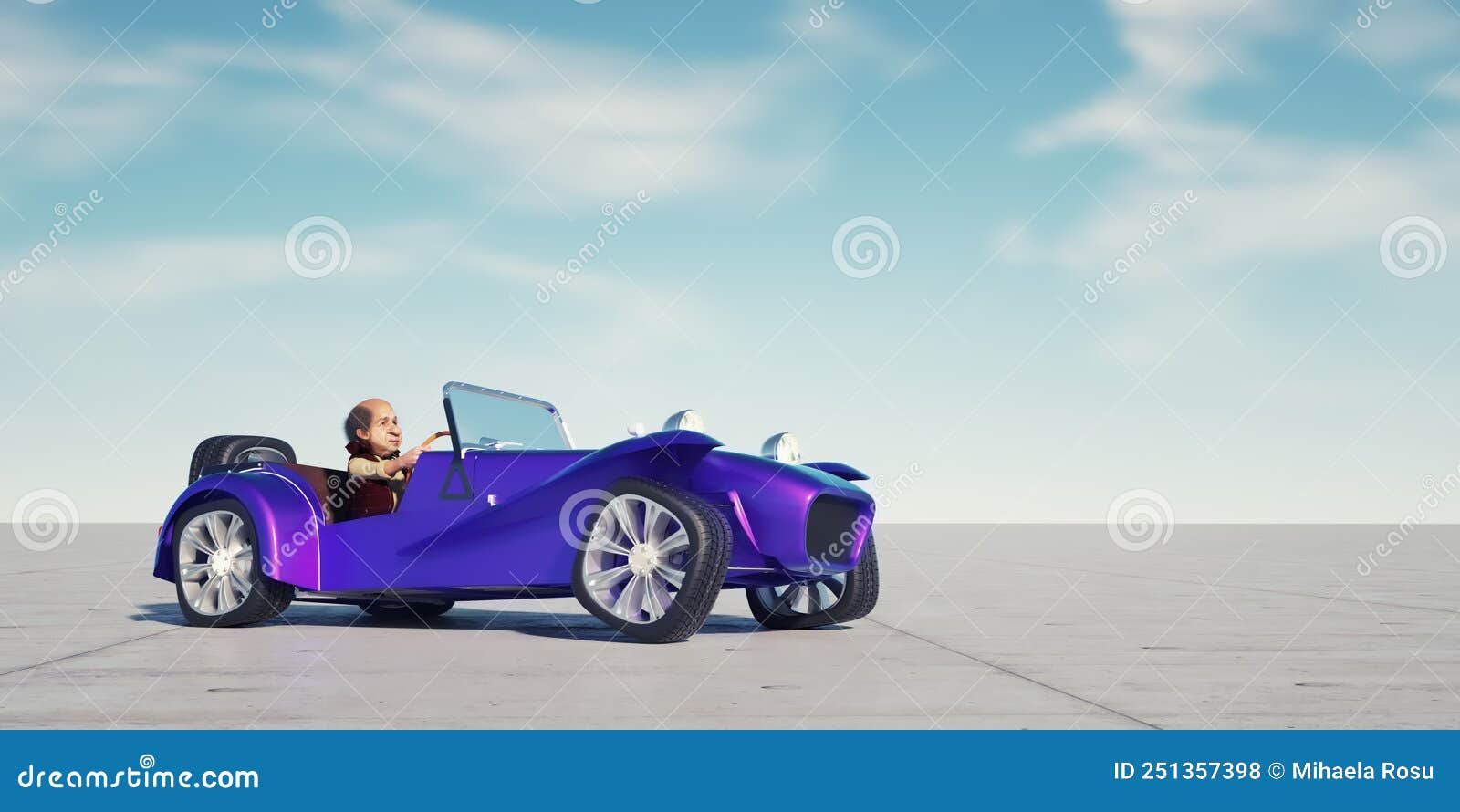 Old Man Driving a Fancy Car Stock Illustration - Illustration of ...