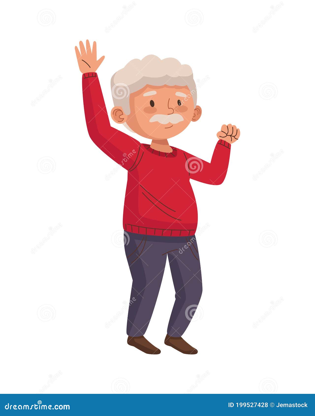 Old Man Eldery Avatar Character In Laptop Cartoon Vector ...