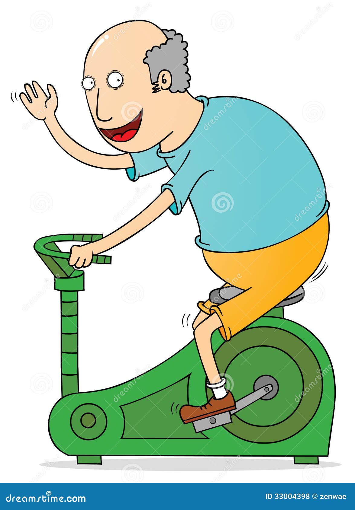 Old Man Exercising Clip Art