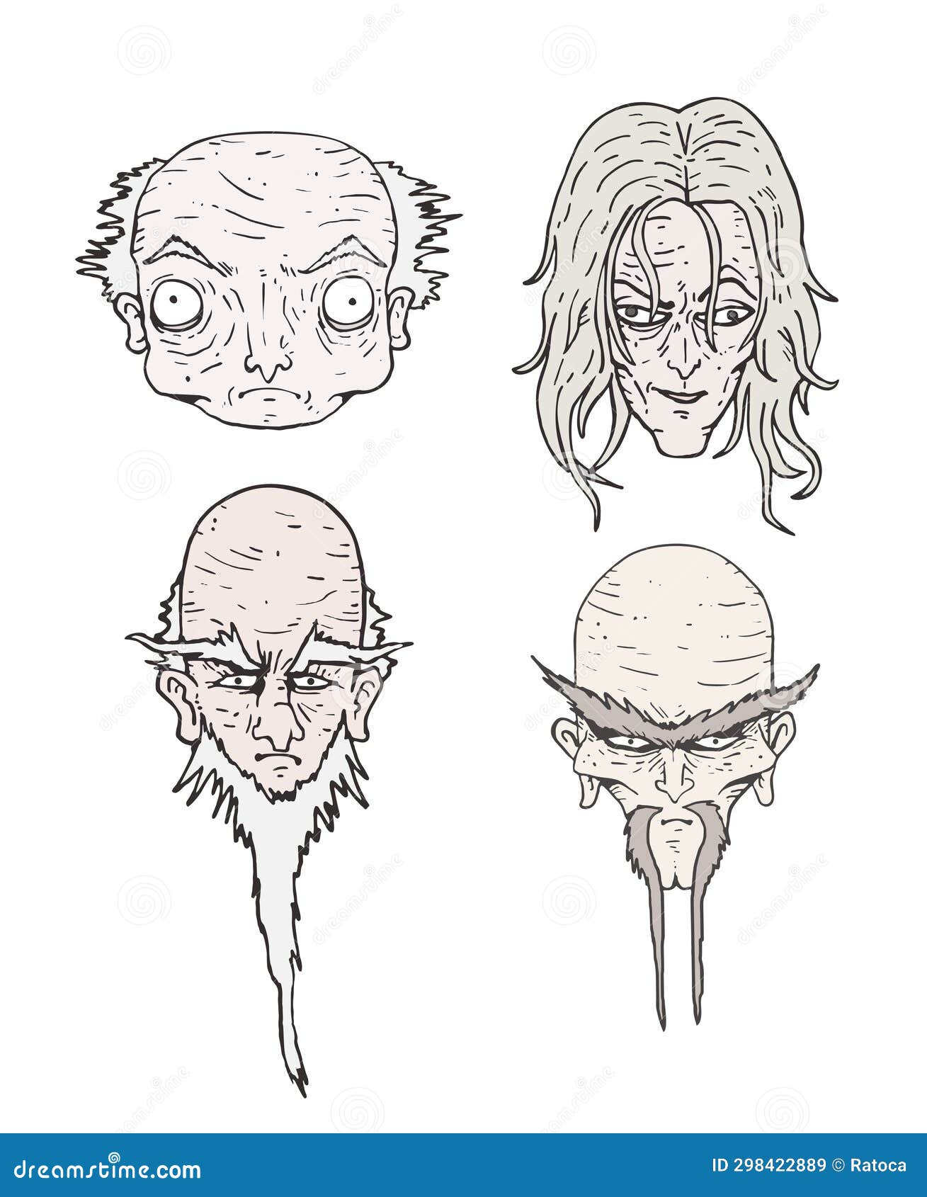 Old man face stock vector. Illustration of expression - 298422889