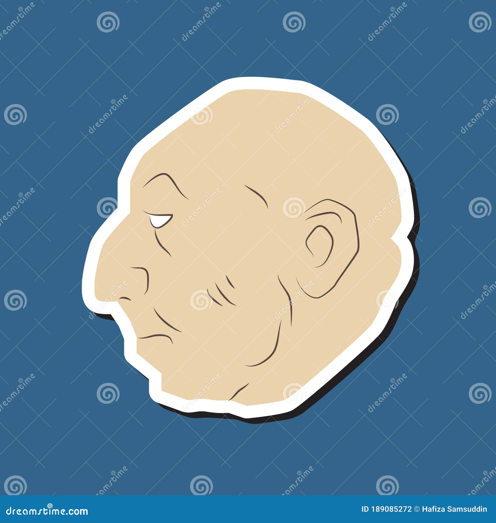 Old Man Face. Vector Illustration Decorative Design Stock Vector ...