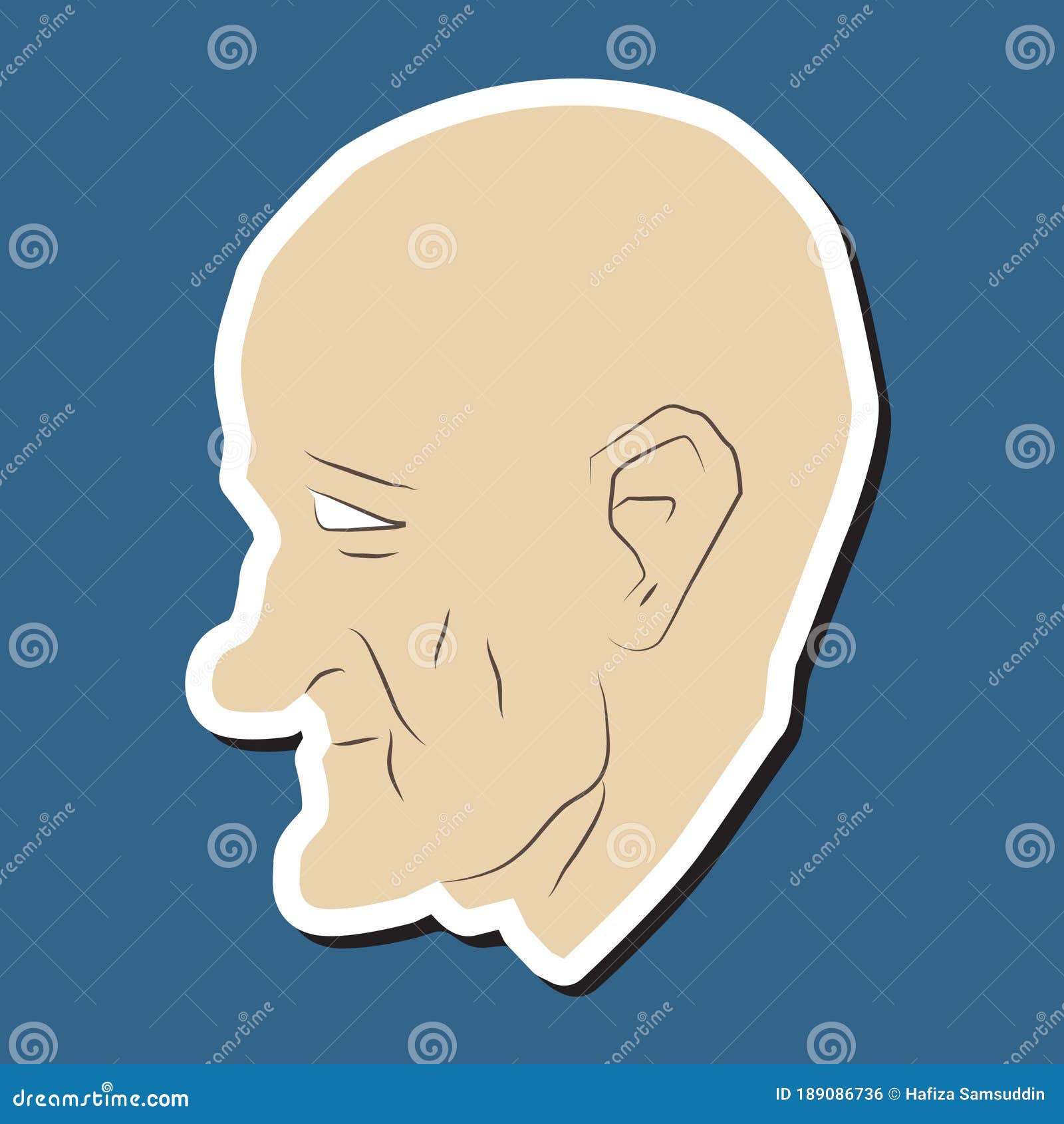 Old Man Face. Vector Illustration Decorative Design Stock Vector ...