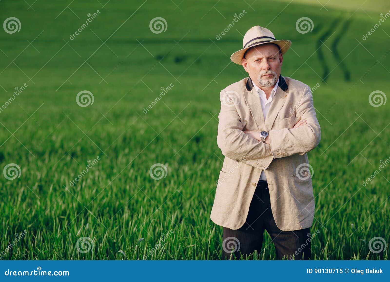 Old man in field stock image. Image of citizen, grandfather - 90130715