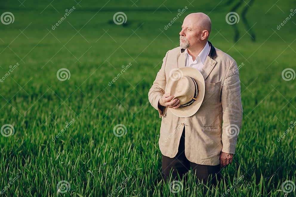 Old man in field stock image. Image of field, businessman - 90417753