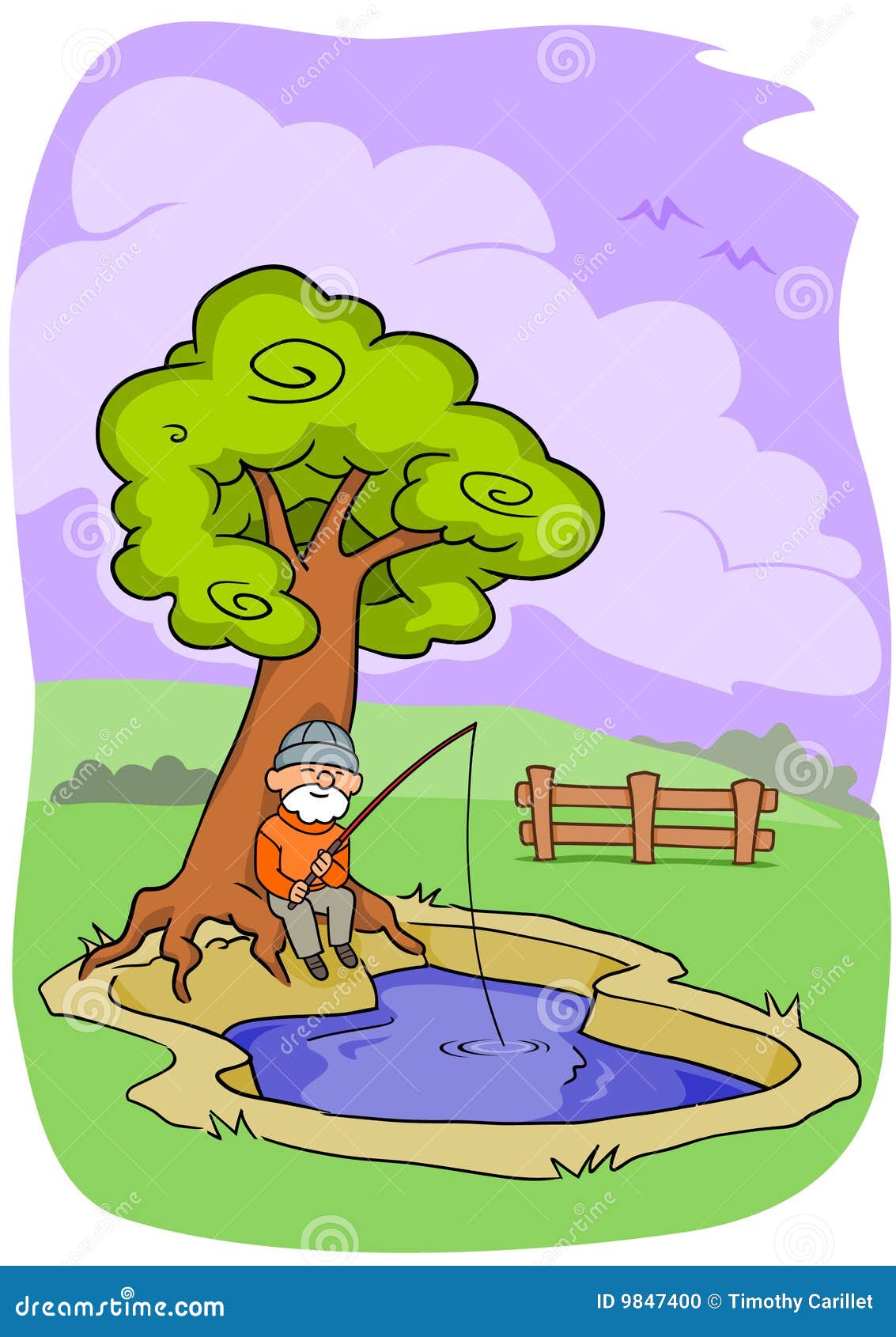 Old Man Fishing stock vector. Illustration of little, sport - 9847400