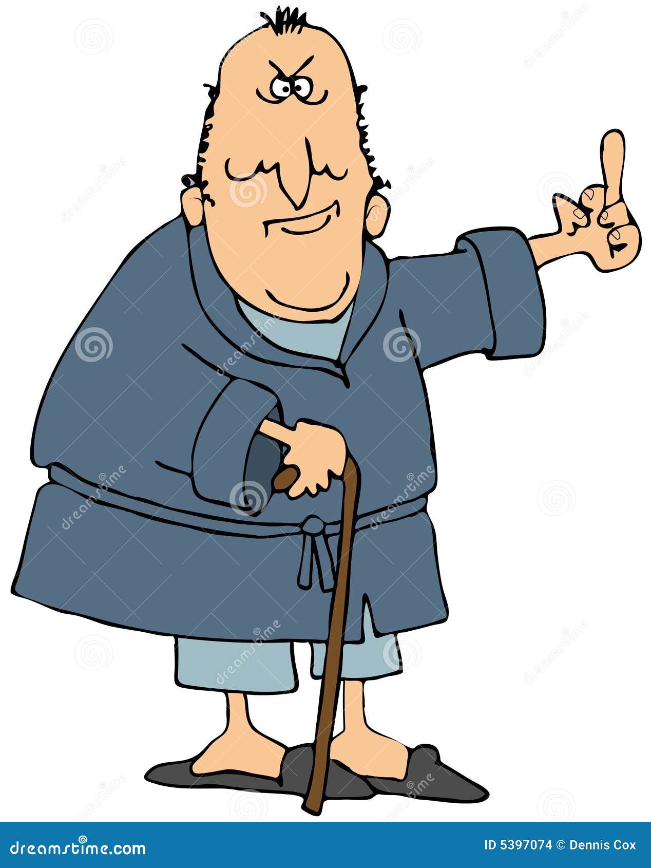 Old Man Flipping the Bird stock illustration. Illustration of bird ...