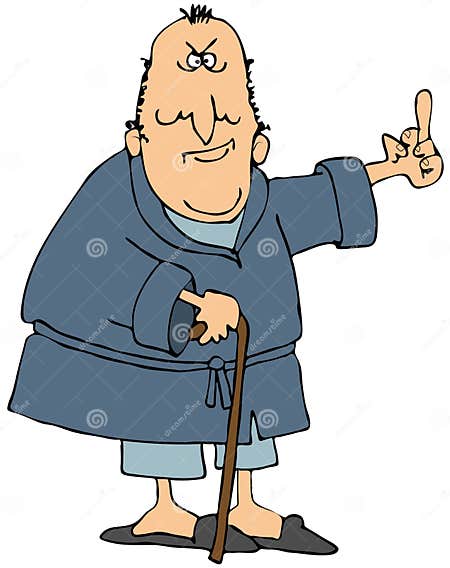 Old Man Flipping the Bird stock illustration. Illustration of bird ...