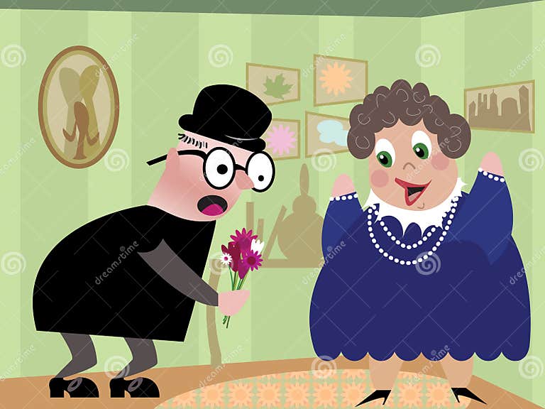 Old Man with Flowers stock vector. Illustration of mature - 10885459