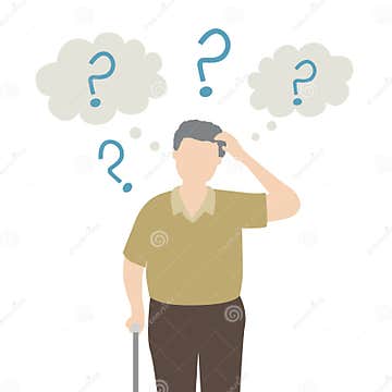 Old man forget stock vector. Illustration of forgetful - 63145896