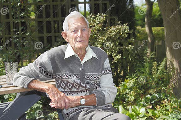 Old man in garden stock photo. Image of male, outdoors - 20856024