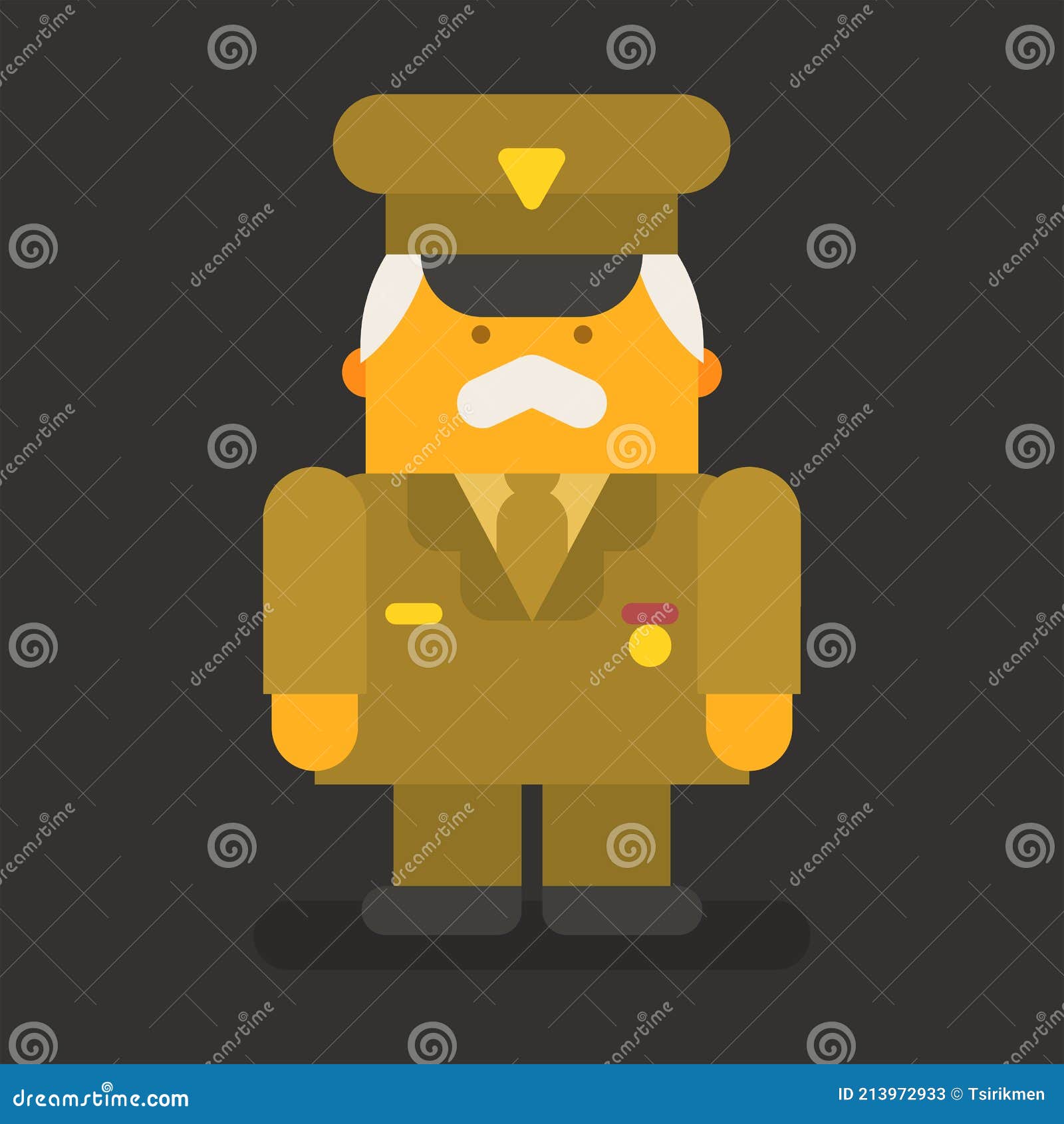 Old Man General Military. Vector Character Stock Vector - Illustration ...