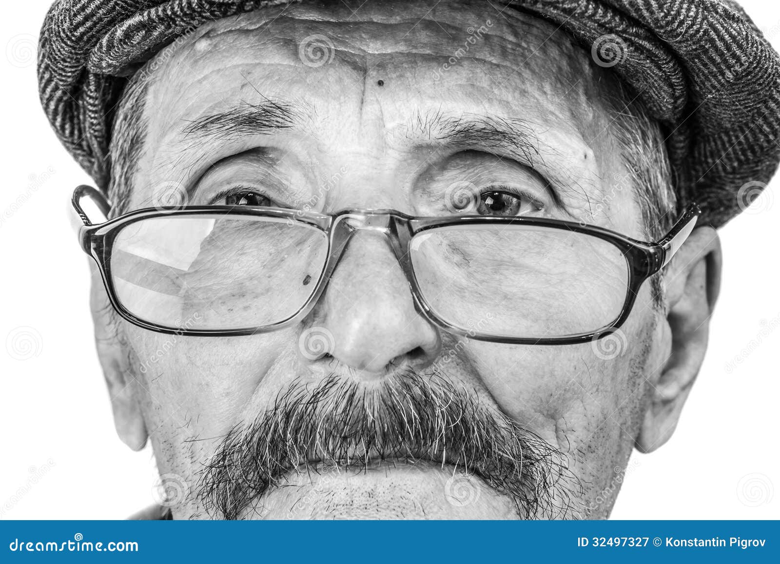 The old man in glasses stock image. Image of gray, healthy - 32497327