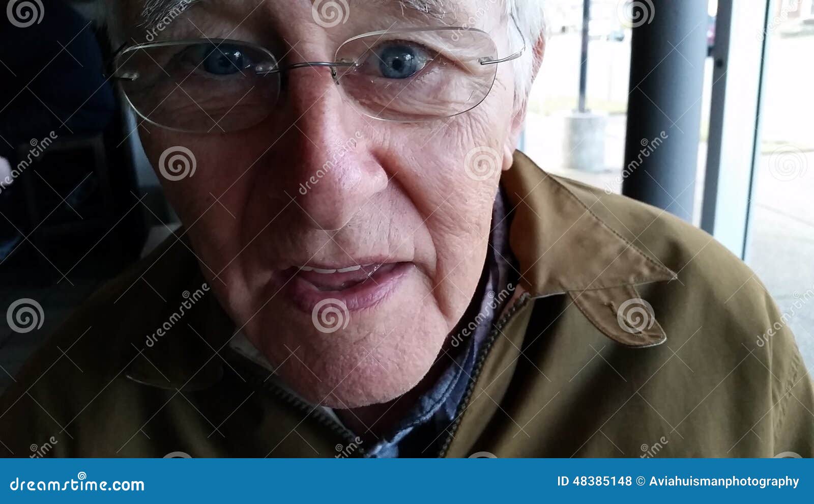 Old Man in Glasses stock photo. Image of close, wrinkled - 48385148