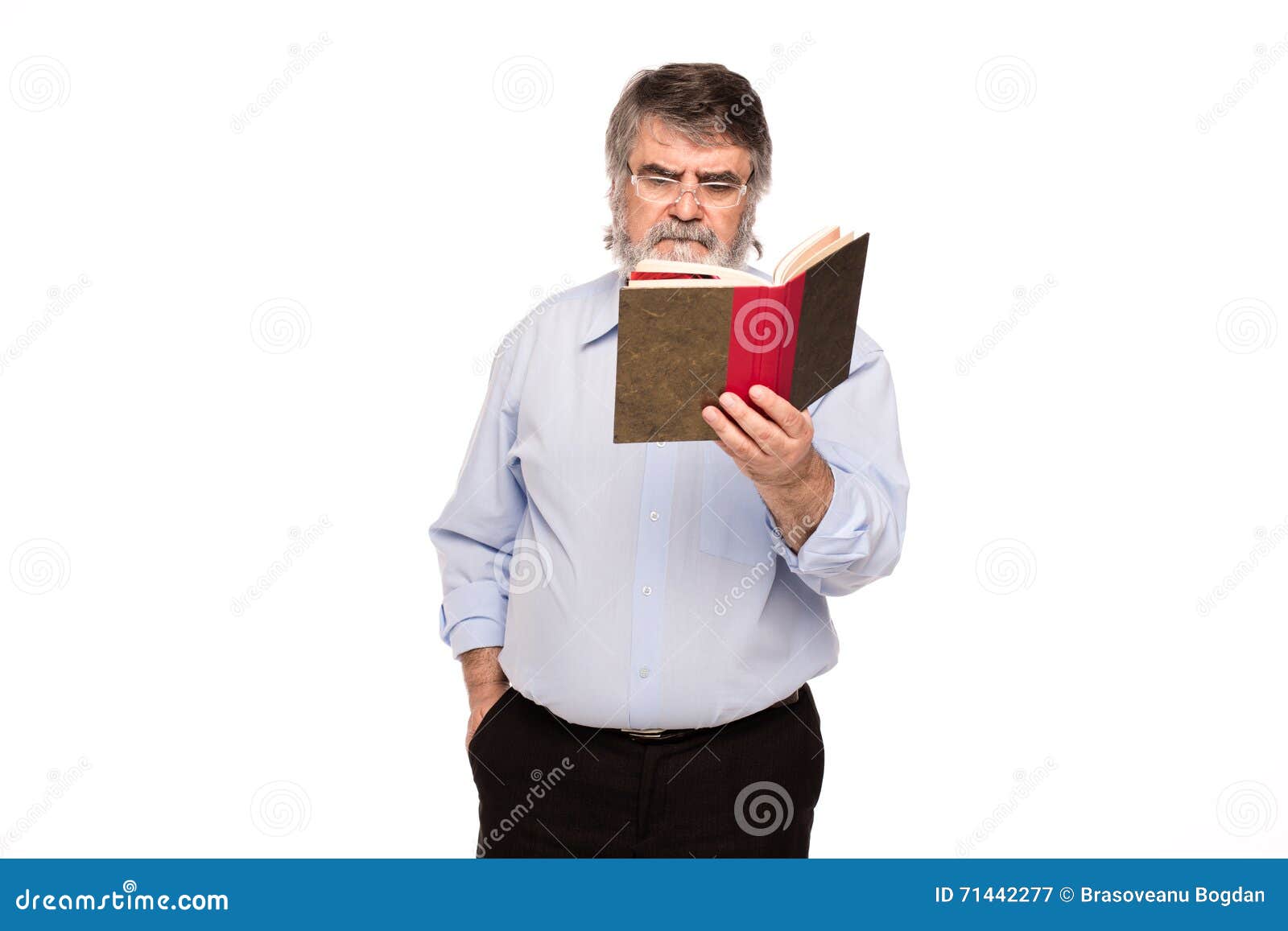 Old Man with Glasses Reading a Book Stock Image - Image of lifestyle ...