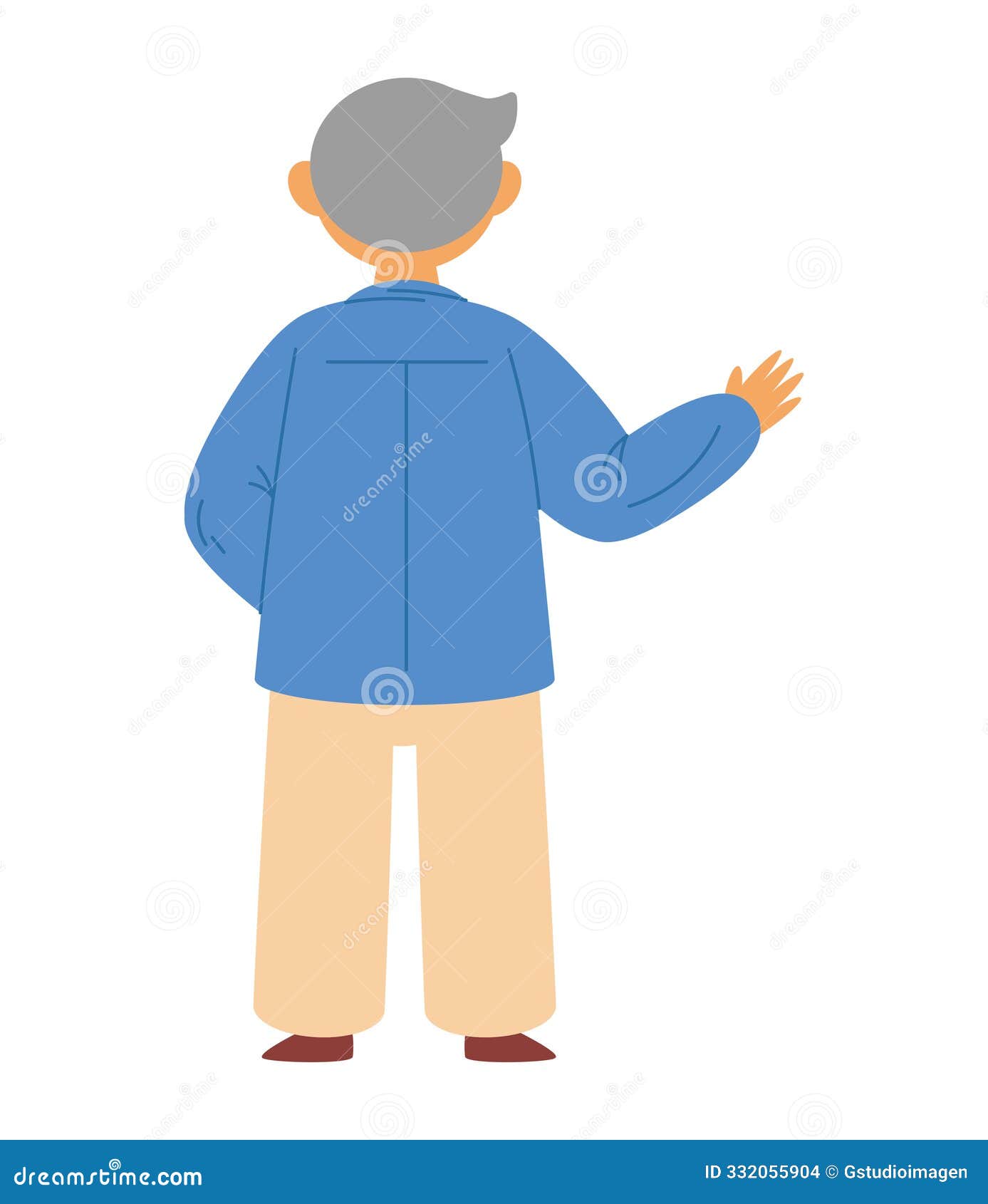 Old Man Goes Away Back View Stock Vector - Illustration of isolated ... Old Man Goes Away Back View Stock Vector - Illustration of isolated ...