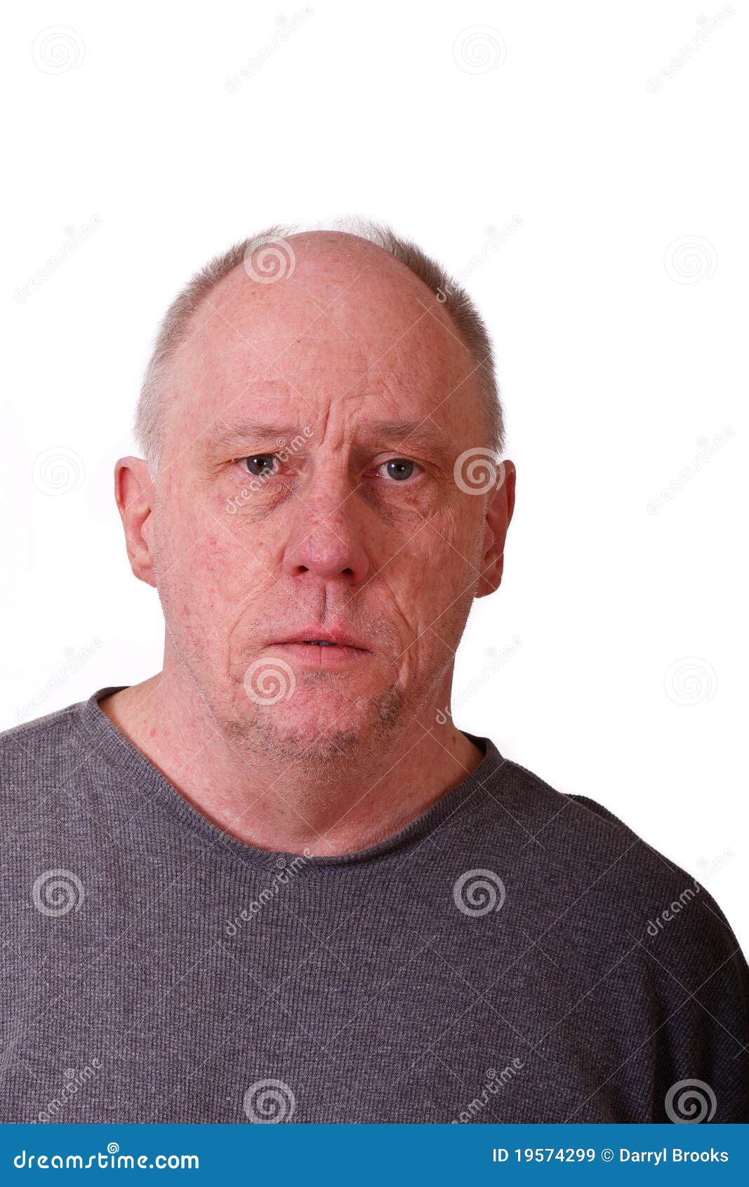 Old Man in Gray Shirt Sad stock image. Image of grandfather - 19574299