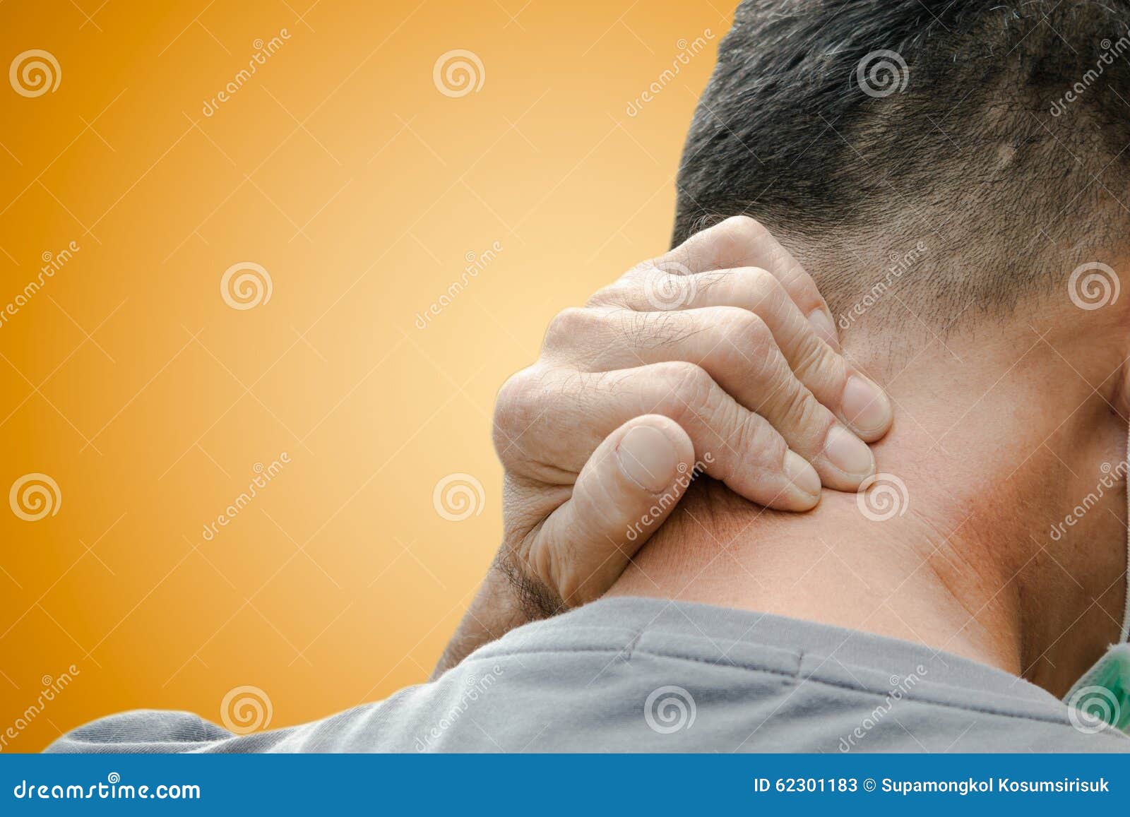 Old man have a neck pain stock image. Image of emotion - 62301183