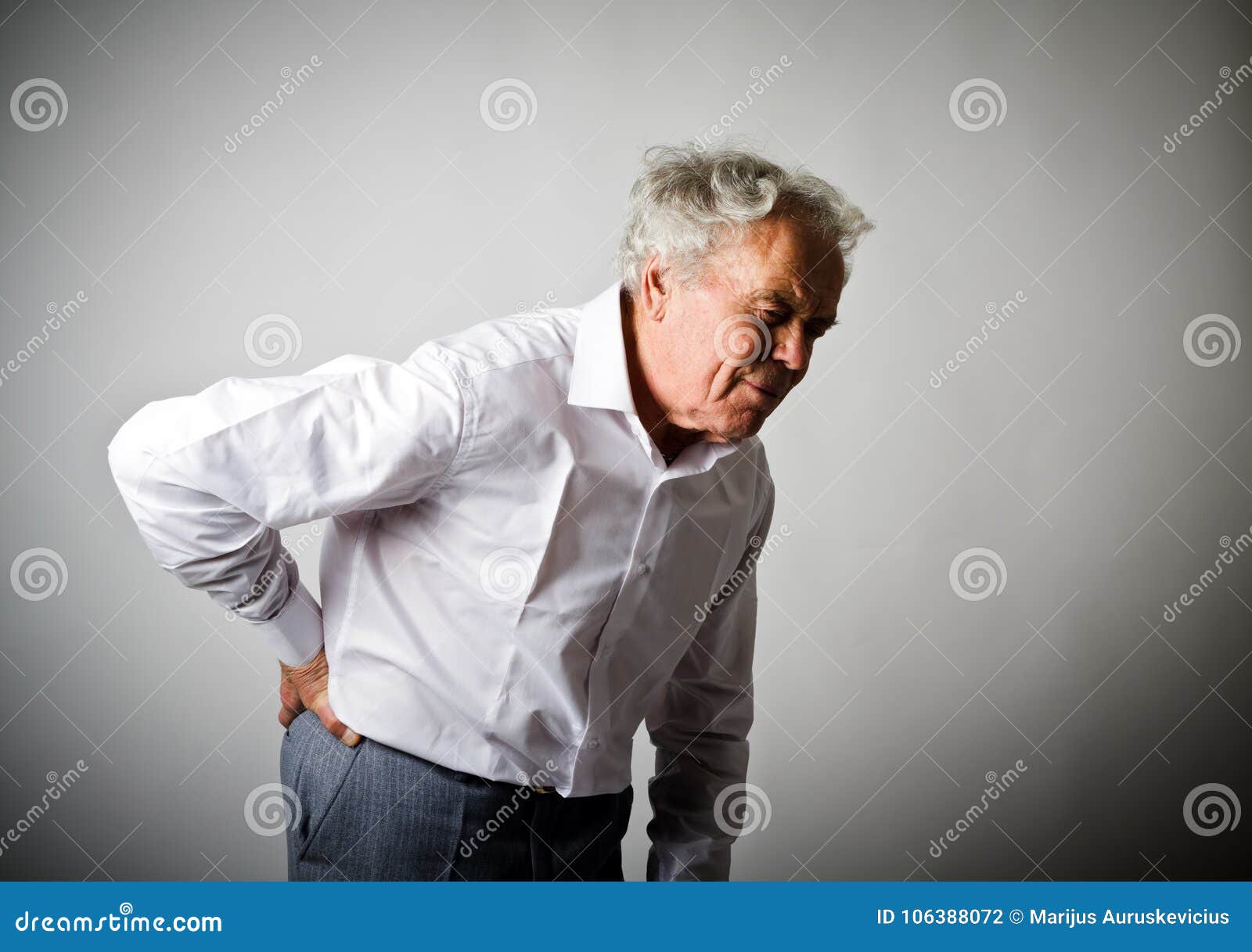 Old Man is Having a Back Pain. Stock Photo - Image of care, cramp ...