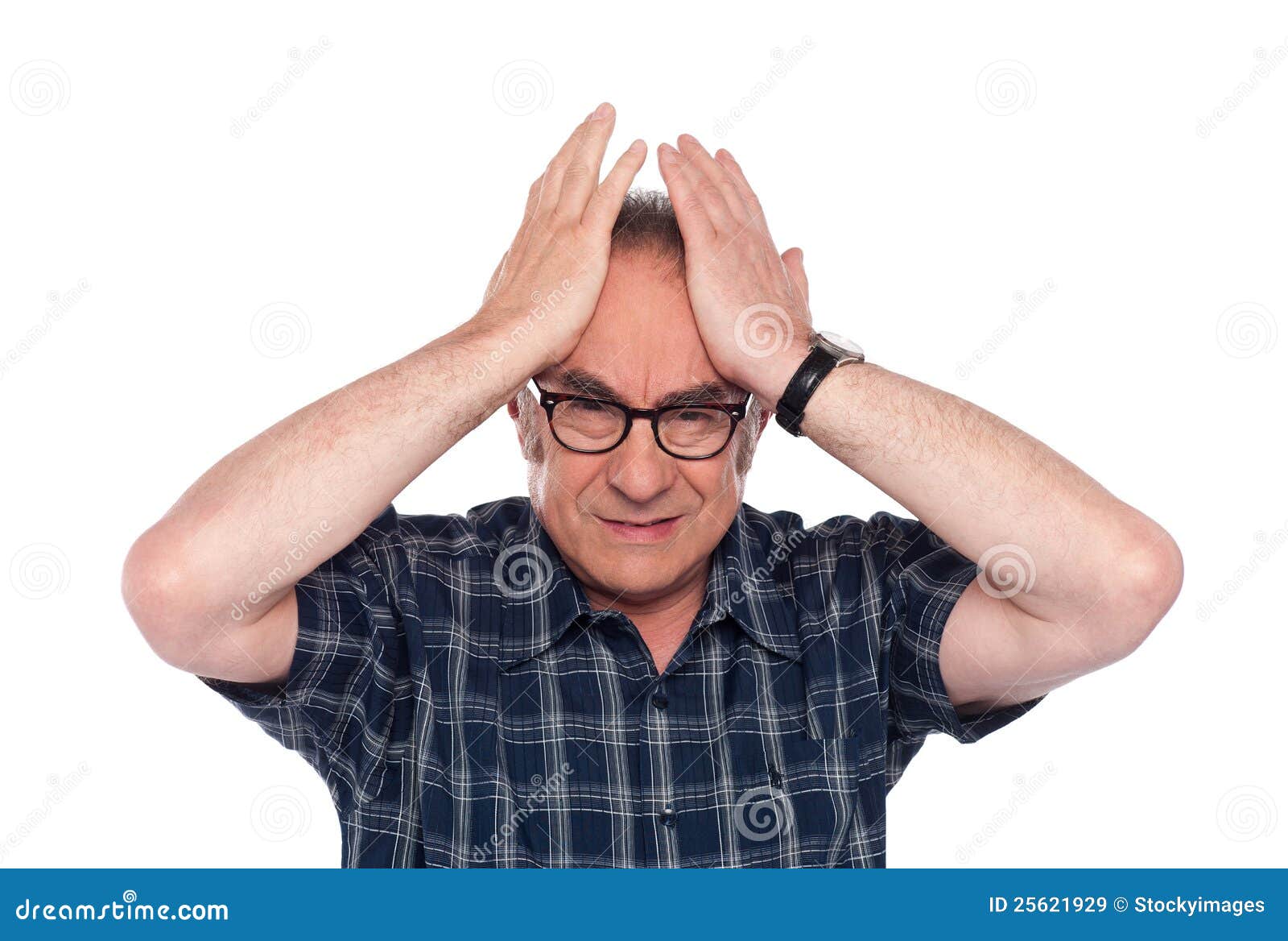 Old man having headache stock image. Image of person - 25621929