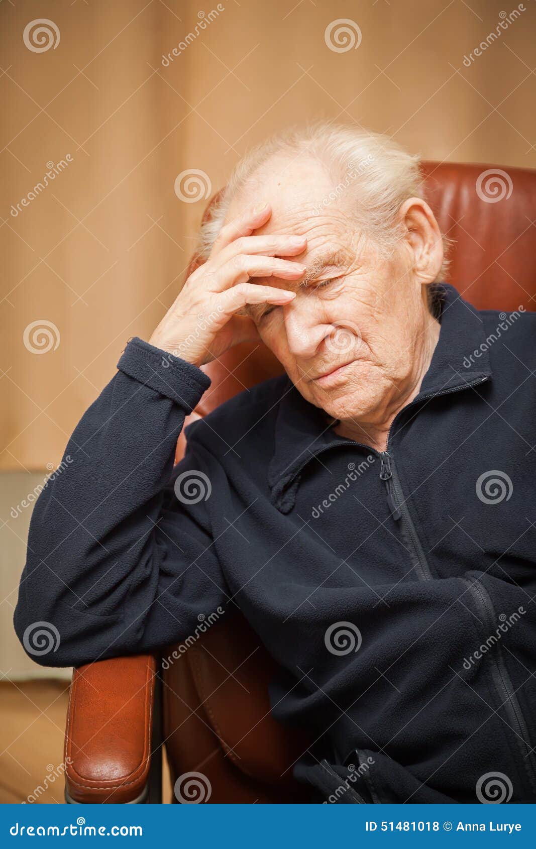Old man with a headache stock photo. Image of grandfather - 51481018