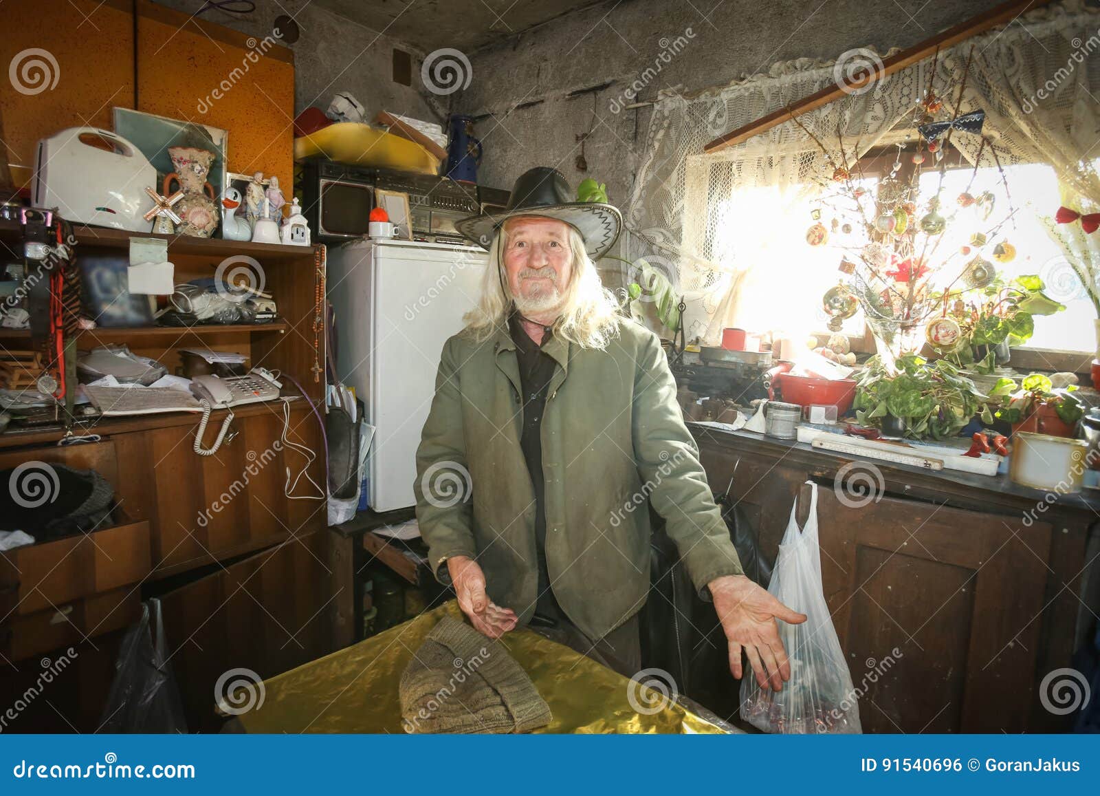 Old man at home stock photo. Image of sunny, house, view - 91540696
