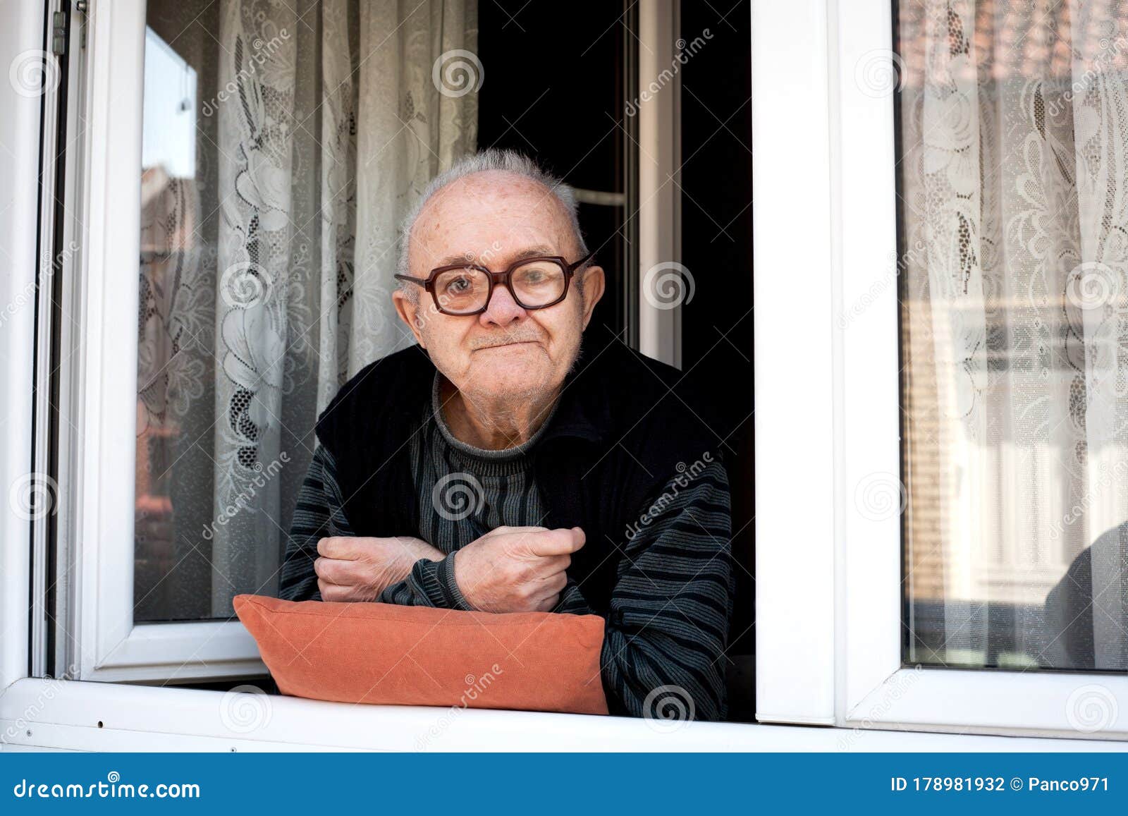 Old man in home isolation stock photo. Image of adult - 178981932