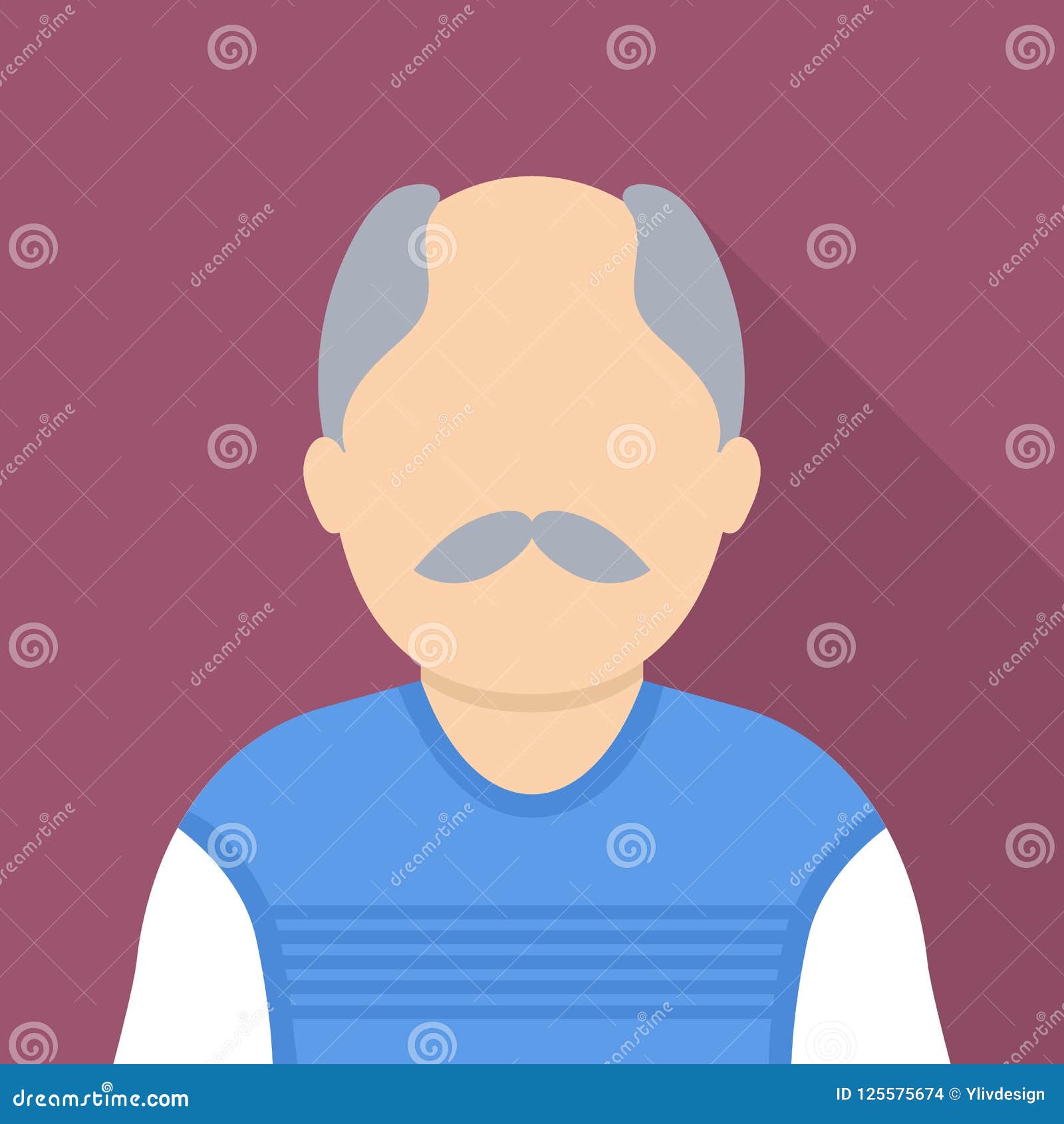 Old man icon, flat style stock illustration. Illustration of teacher ...