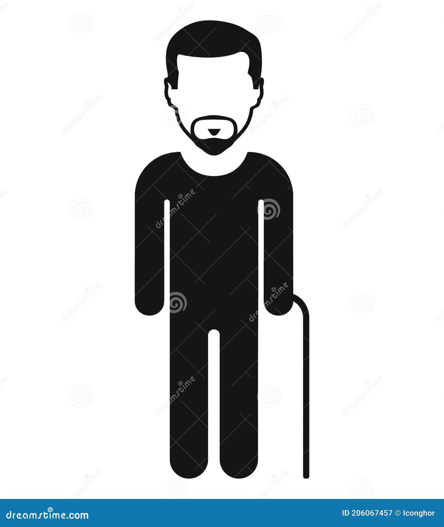 Old man icon. stock vector. Illustration of people, gymnasium - 206067457