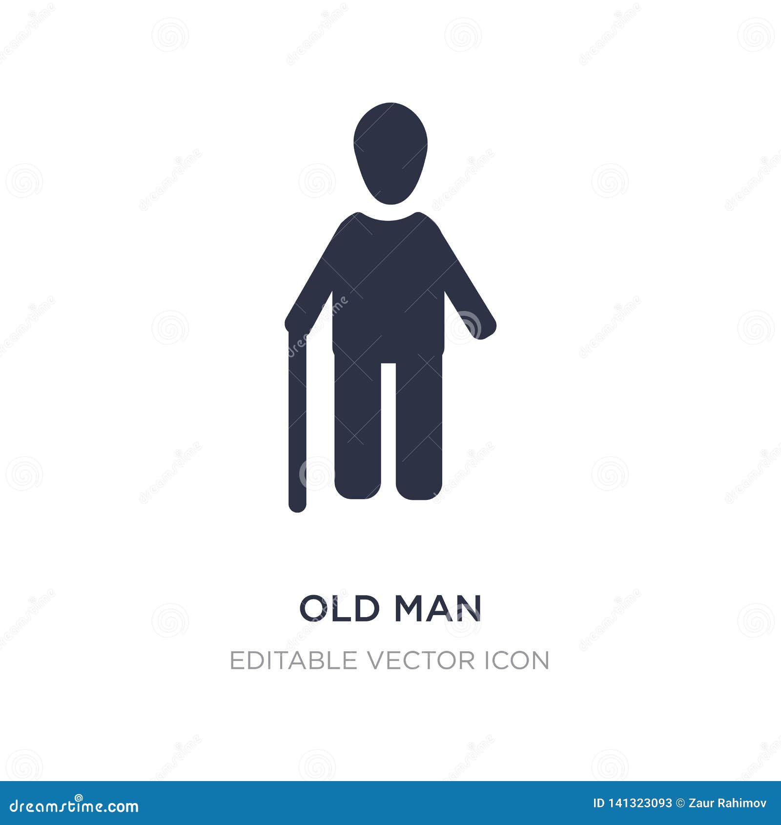 Old Man Icon on White Background. Simple Element Illustration from ...