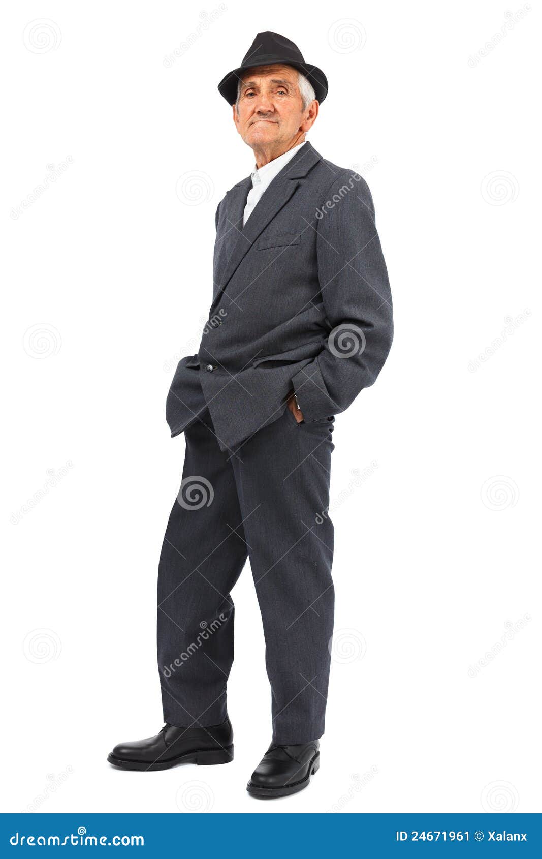 Old Man Isolated on White Background Stock Image - Image of human ...