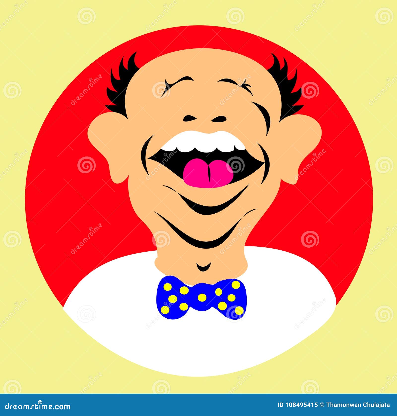 Old man laughed stock vector. Illustration of portrait - 108495415