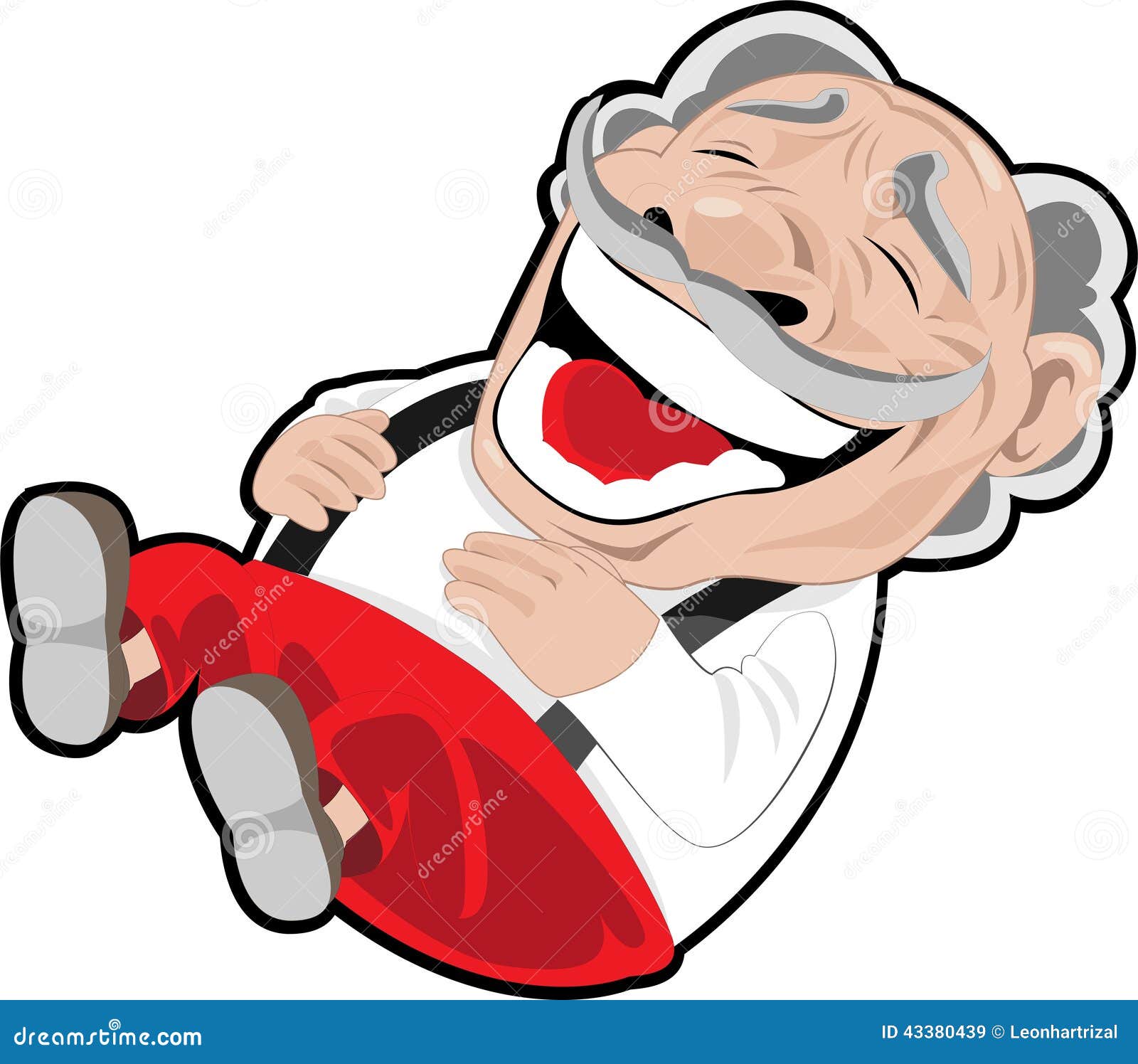 Old man laughing stock vector. Illustration of joke, grey - 43380439
