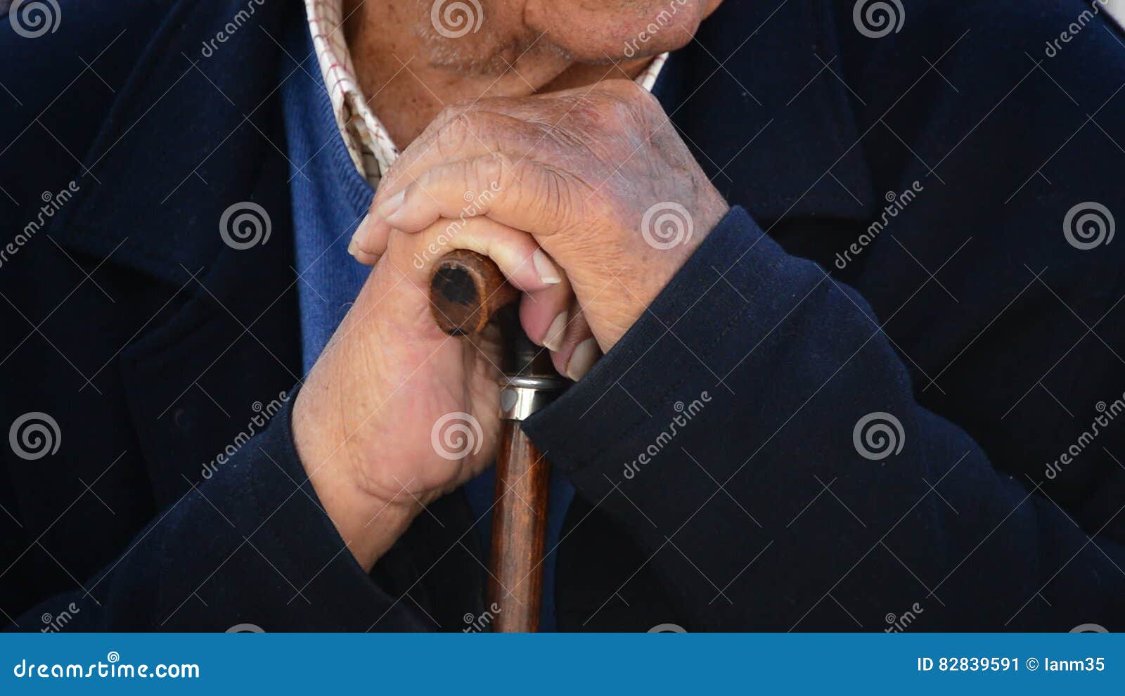 Old man leaning on a cane stock video. Video of leaning - 82839591