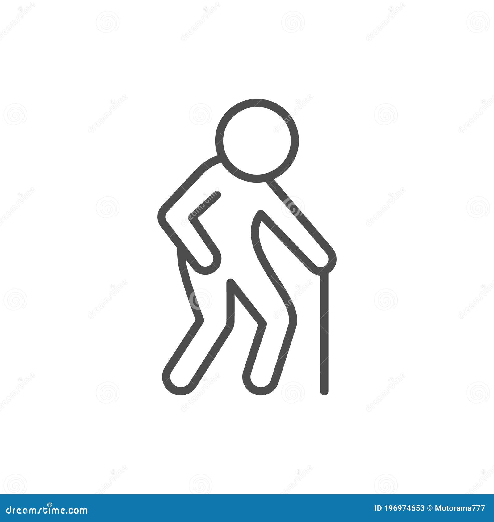 Old man line outline icon stock vector. Illustration of line - 196974653