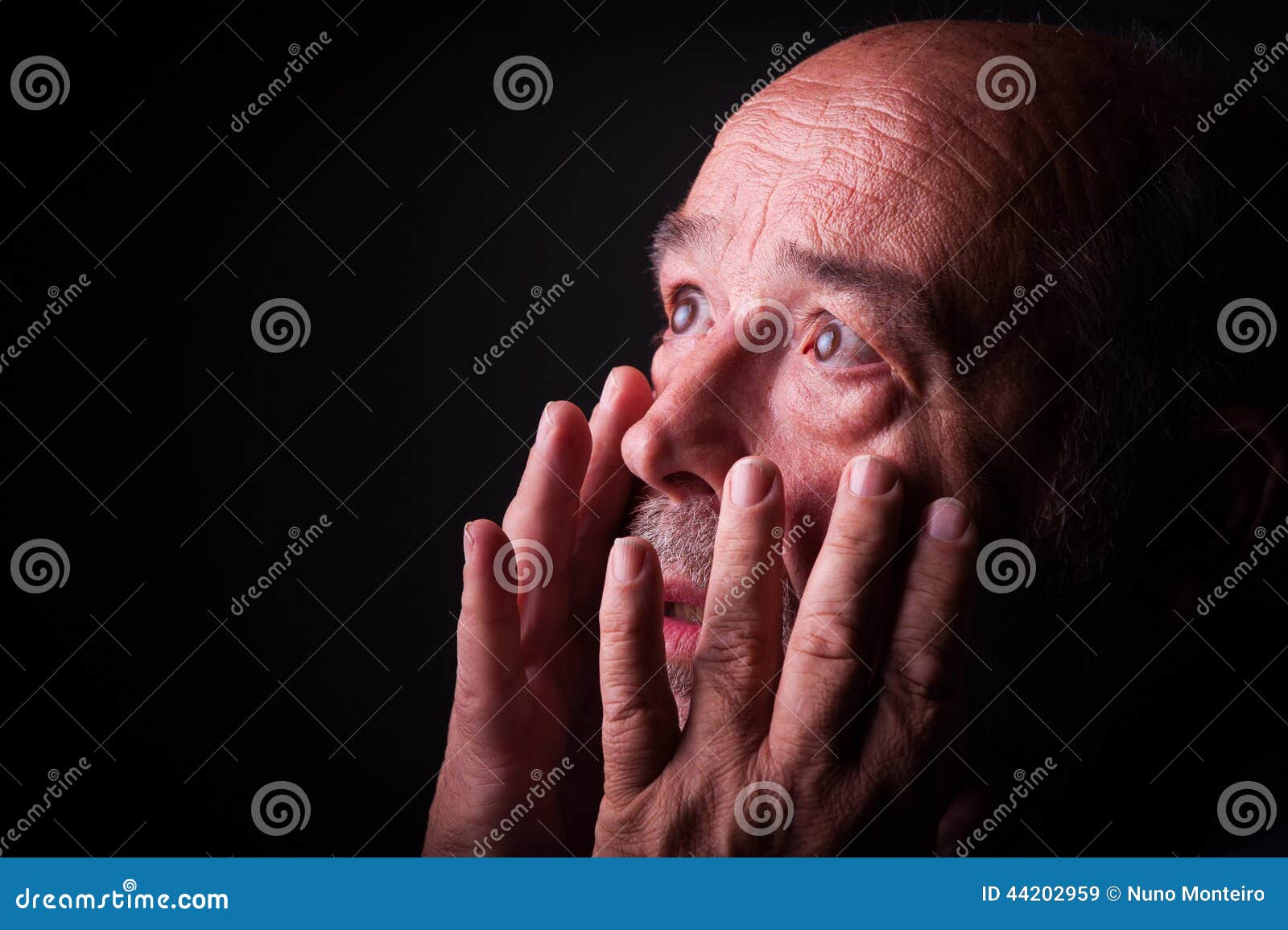 Old Man Looking Frighten or Scared Stock Image - Image of horrify, dumb ...