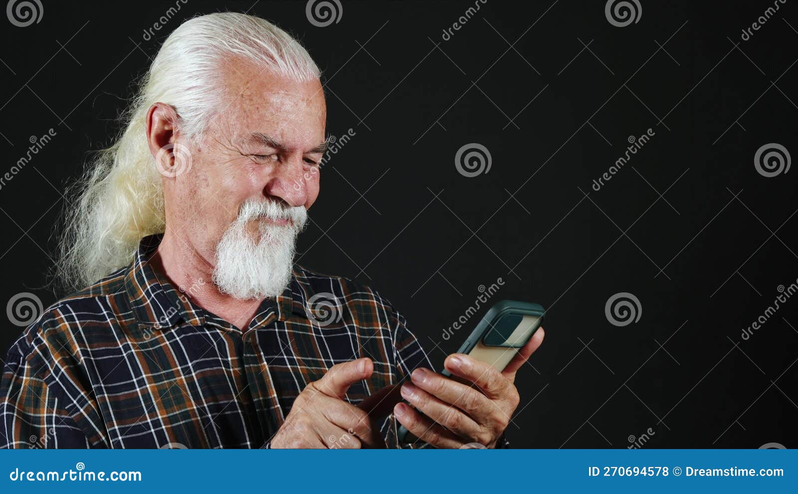 Old Man Making Video Call on the Phone Stock Photo - Image of elderly ...
