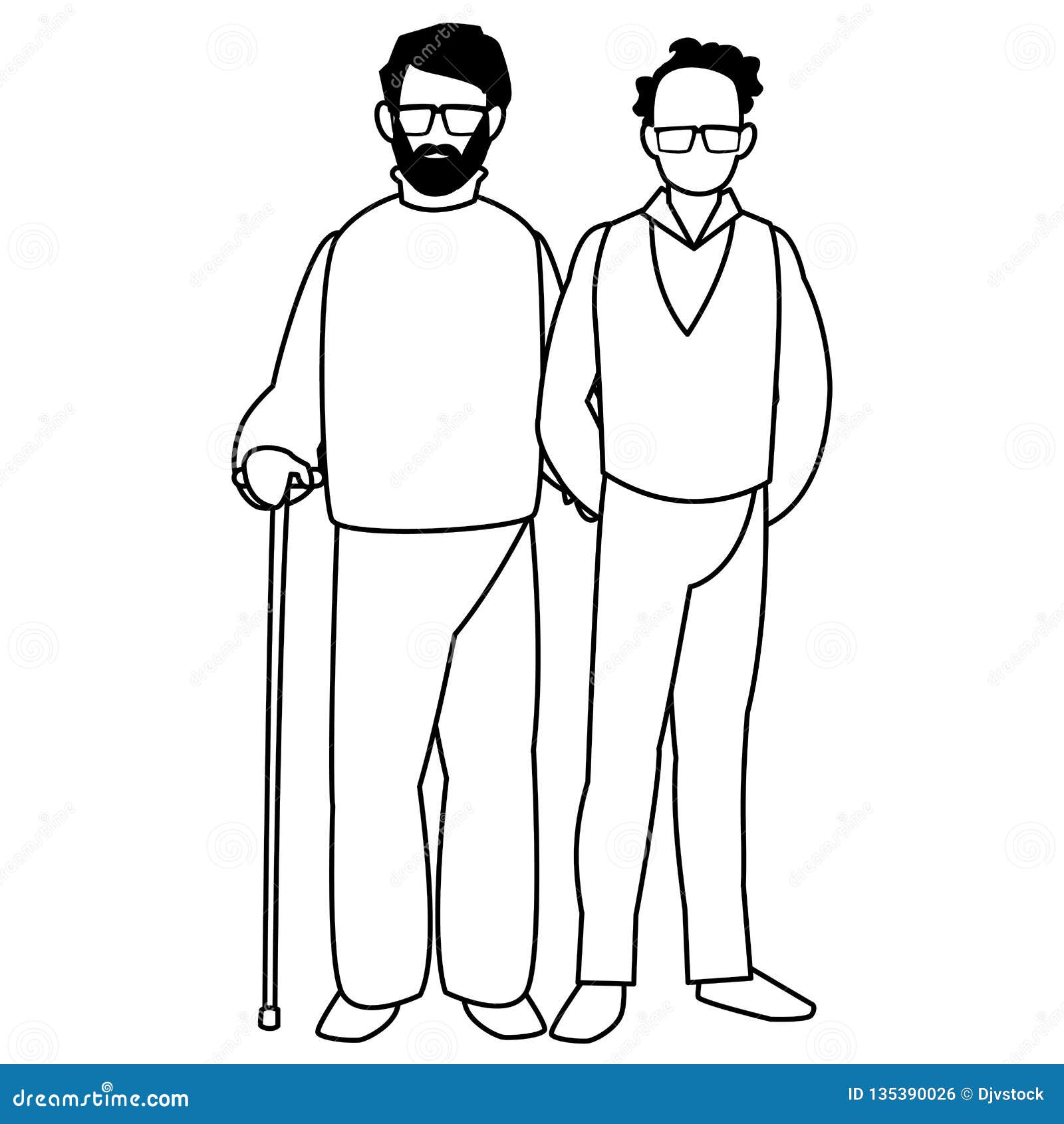 Old man and man design stock vector. Illustration of grandfather ...