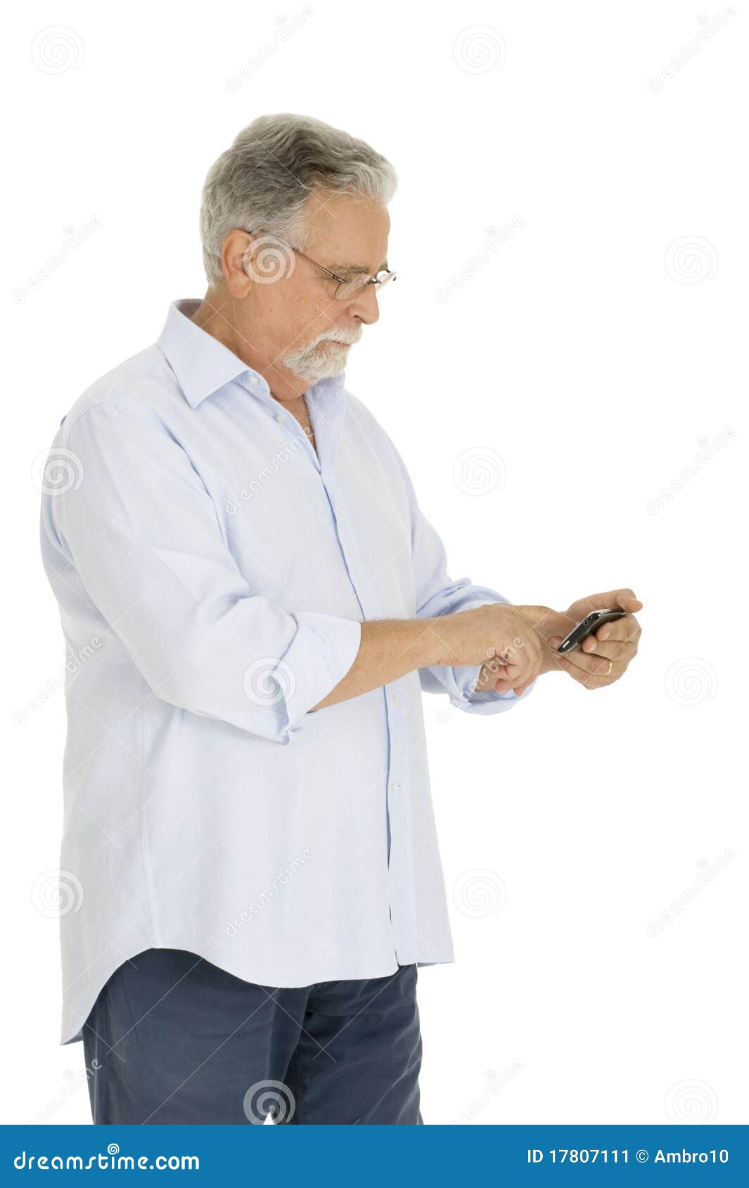 Old Man with Mobile Phone Cell Phone Smart Phone Stock Image - Image of ...