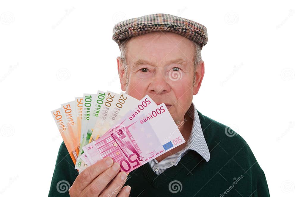 Old man with money stock photo. Image of senior, gain - 16358502
